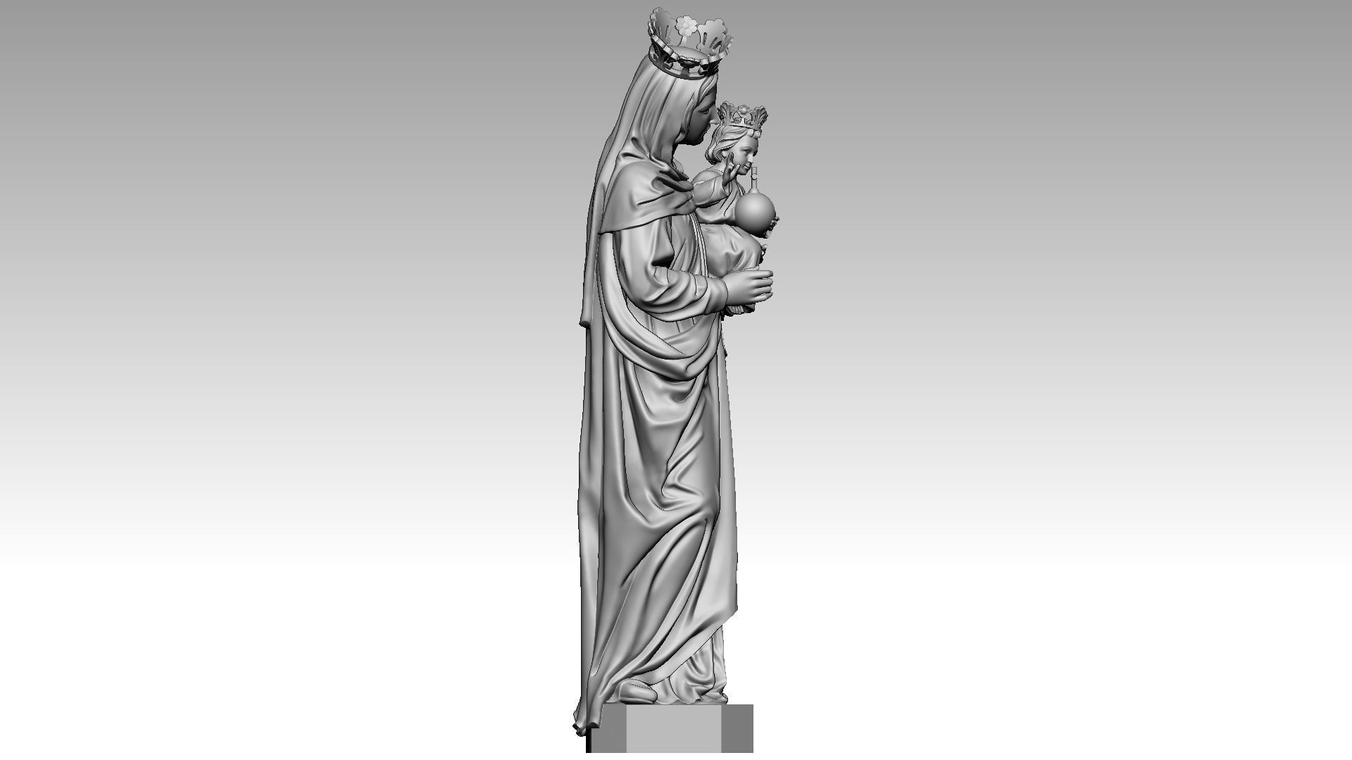 Virgin Mary Holding Baby Jesus 3D model 3D printable | CGTrader