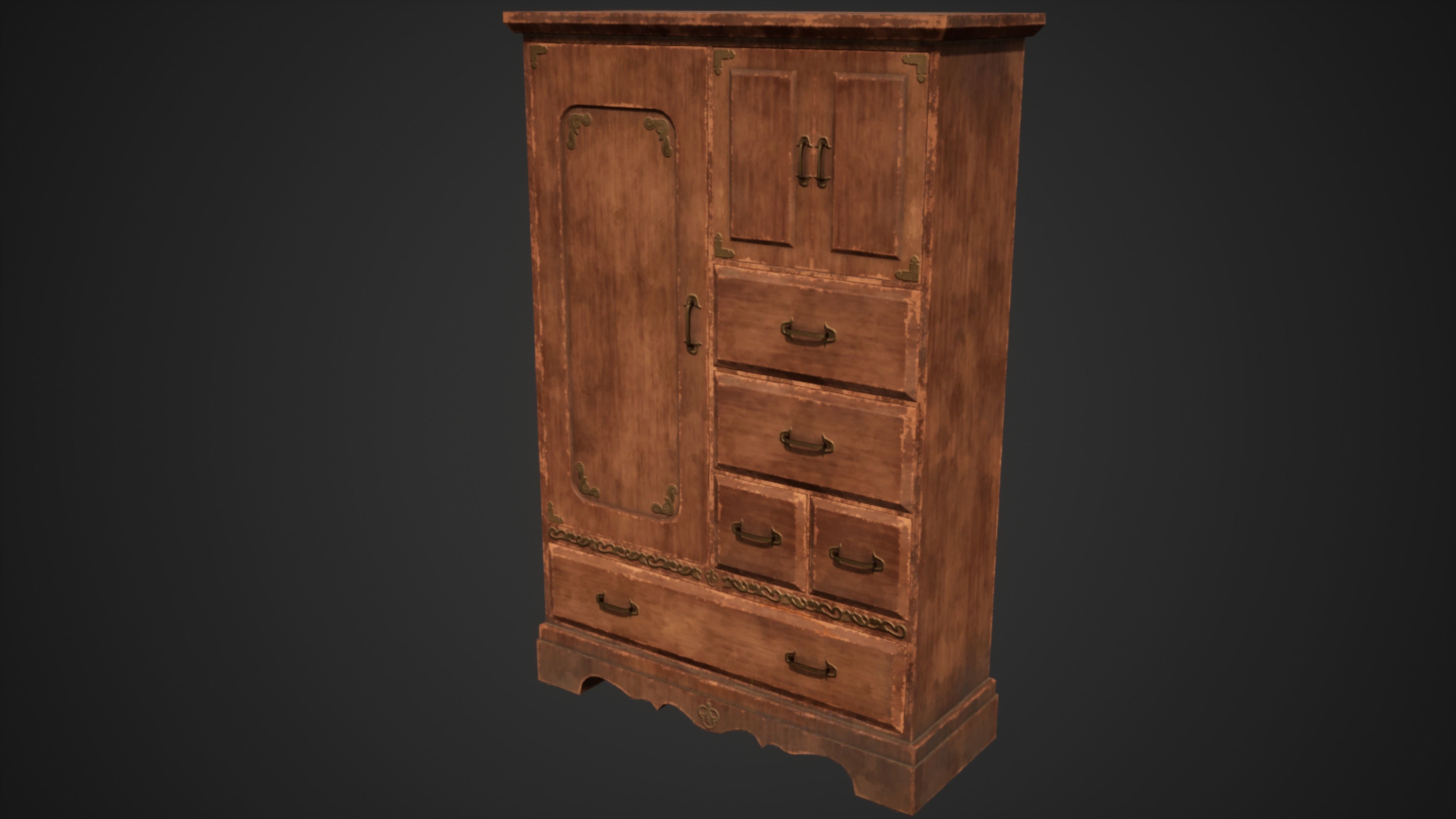 Stylized Wardrobe free VR / AR / low-poly 3D model | CGTrader