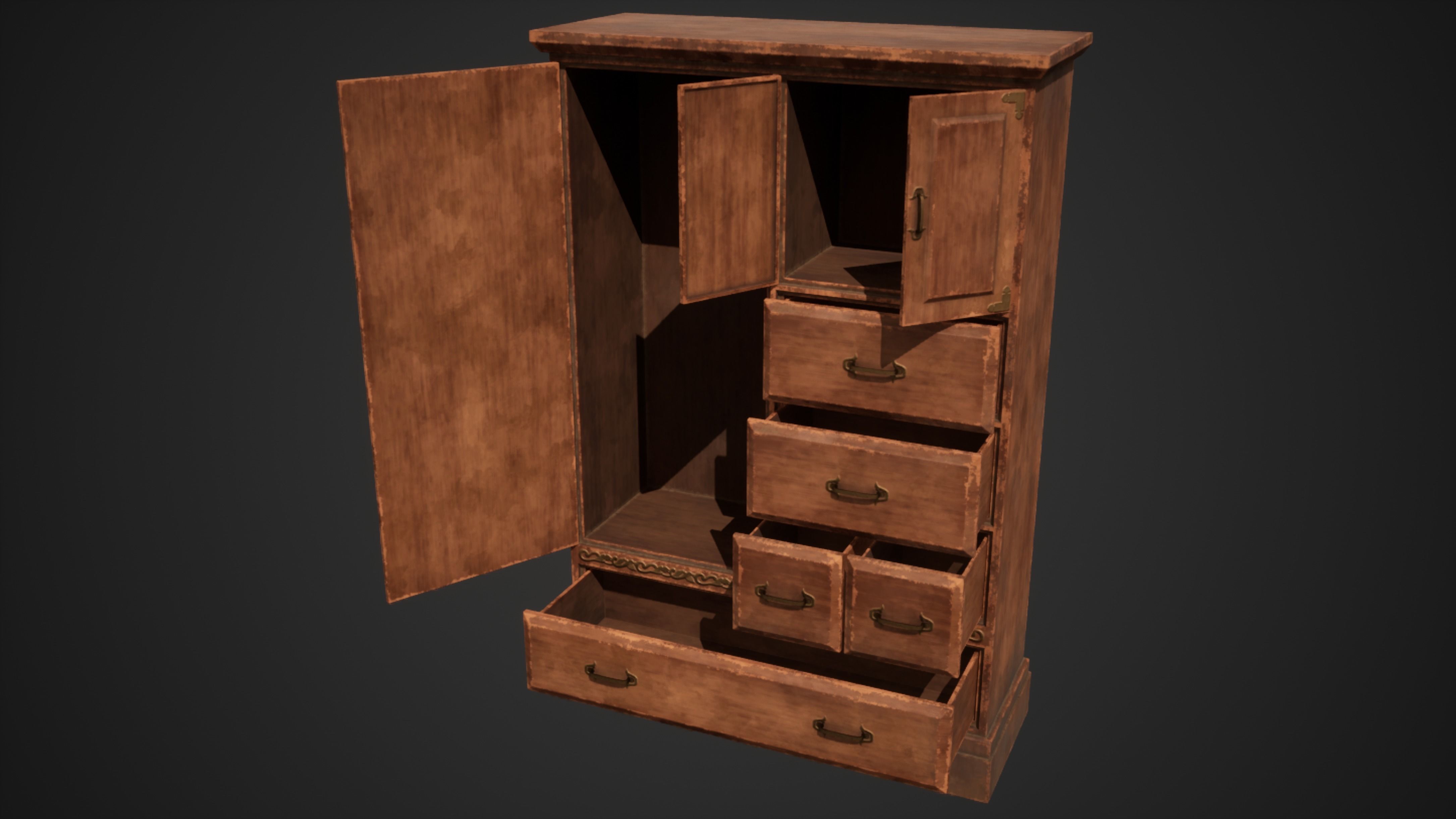 Stylized Wardrobe free VR / AR / low-poly 3D model | CGTrader