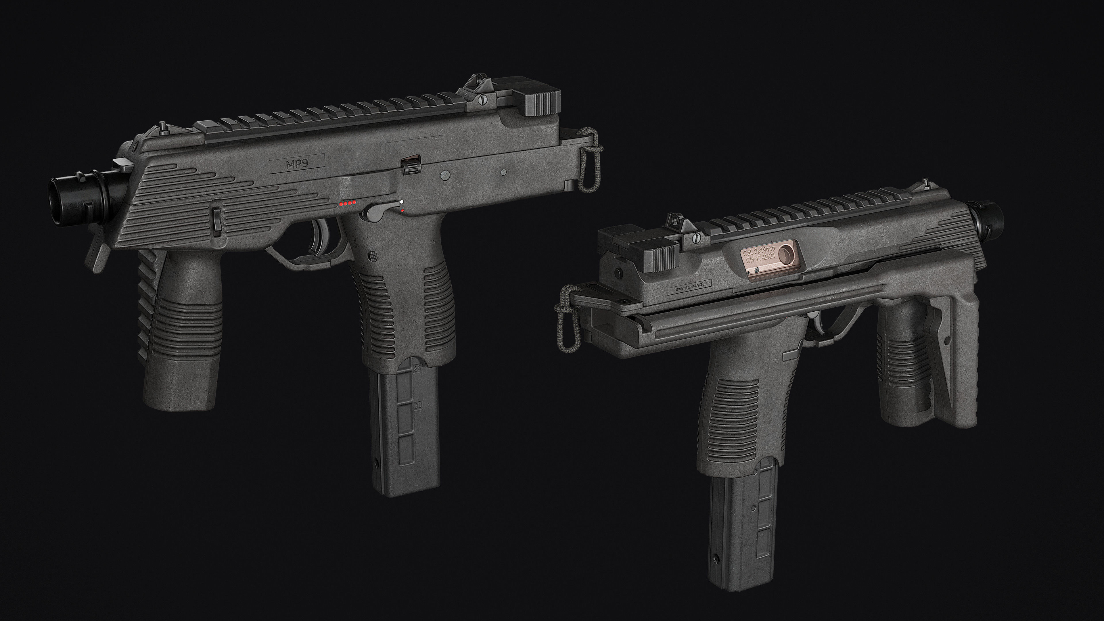 3D model MP9 gun VR / AR / low-poly | CGTrader