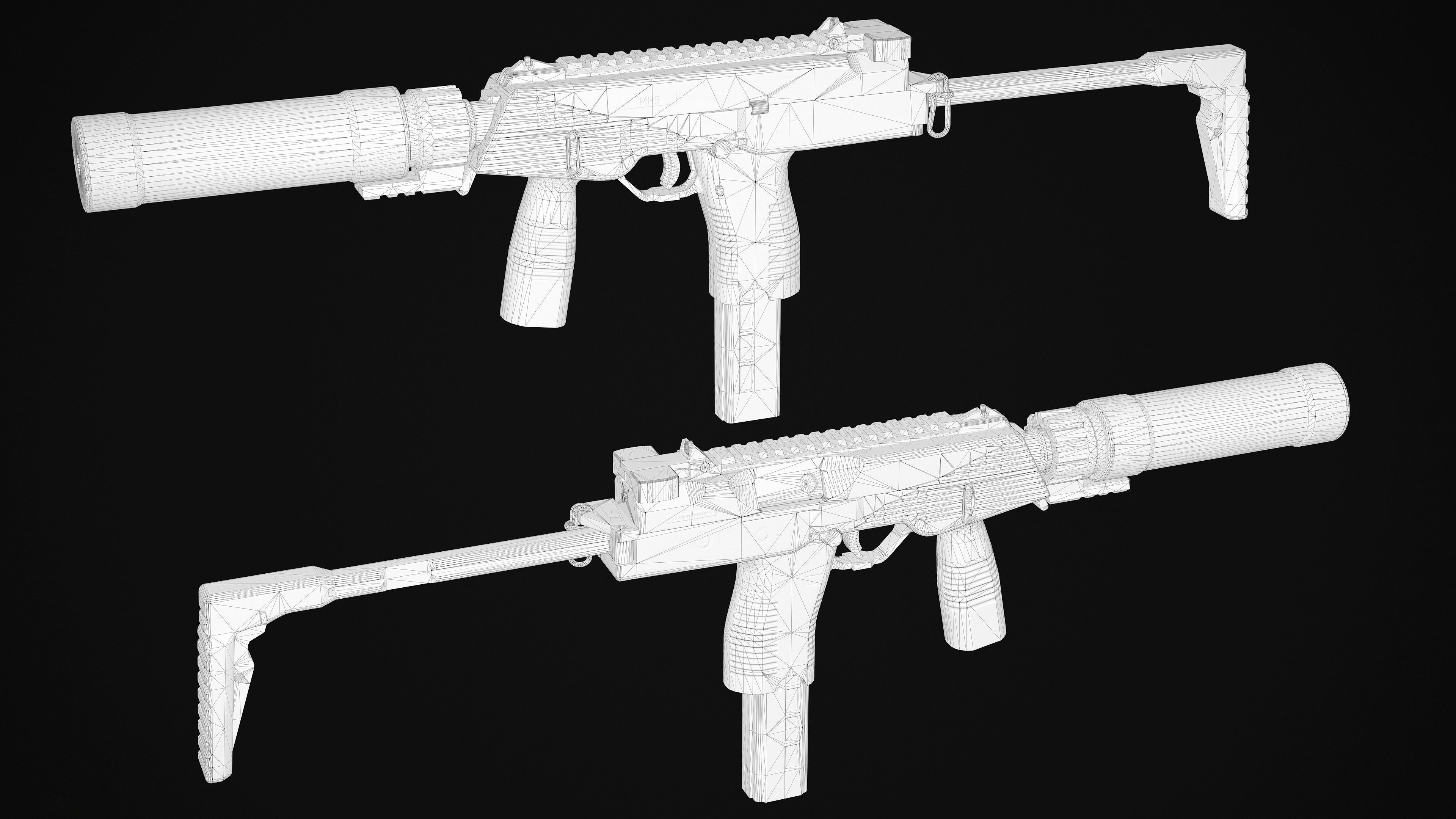 3D model MP9 gun VR / AR / low-poly | CGTrader