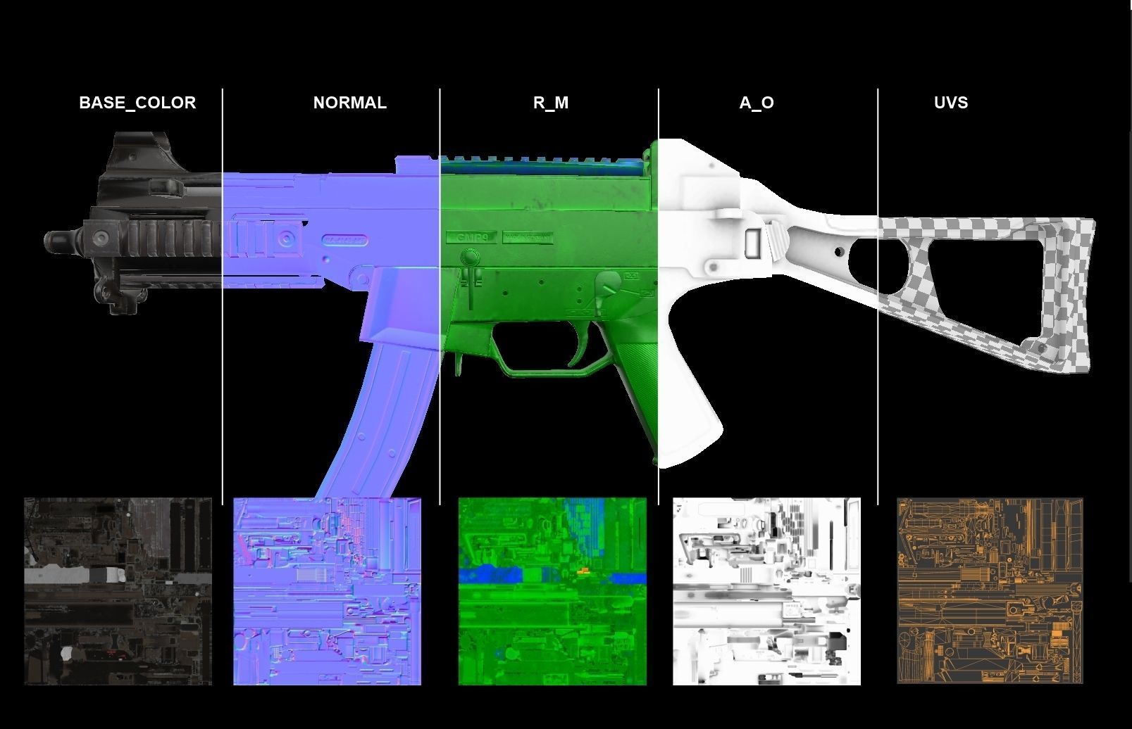 3D model UMP9 GUN VR / AR / low-poly | CGTrader