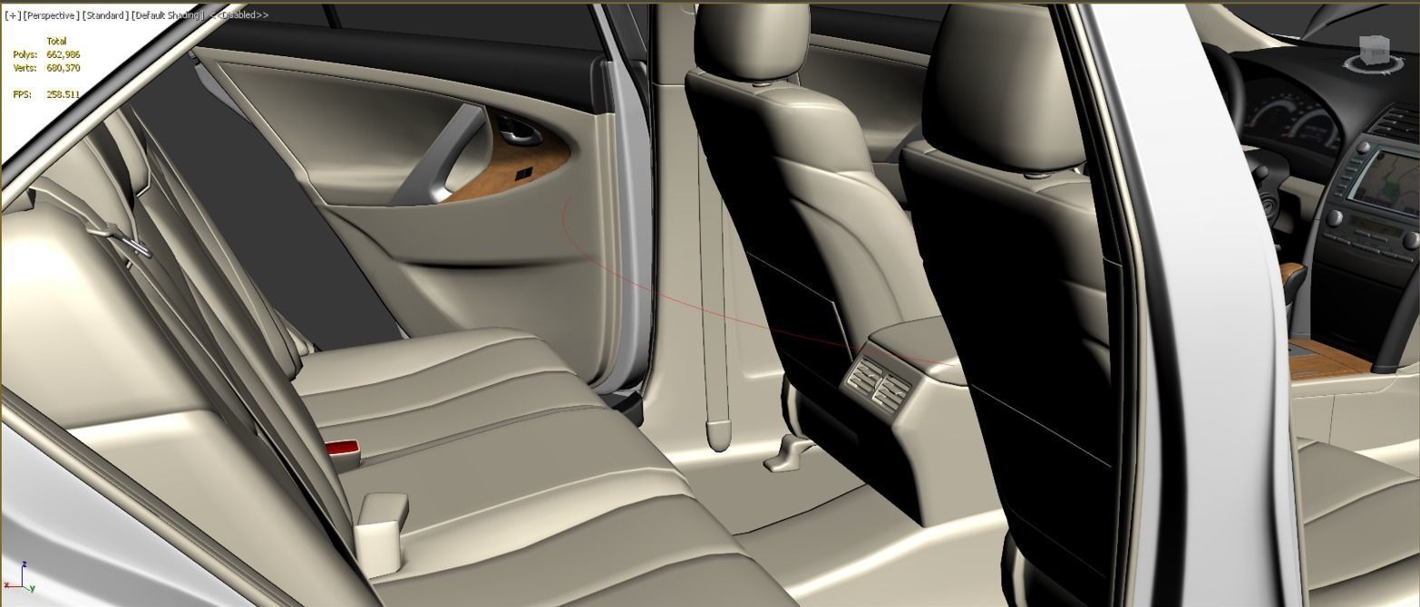 Toyota Aurion 2007 - 2011 with engine and bumpers support 3D model ...