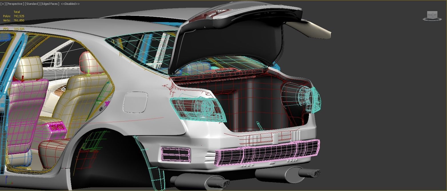 Toyota Aurion 2007 - 2011 with engine and bumpers support 3D model ...