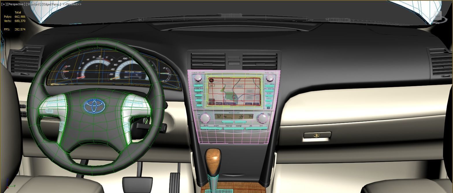 Toyota Aurion 2007 - 2011 with engine and bumpers support 3D model ...