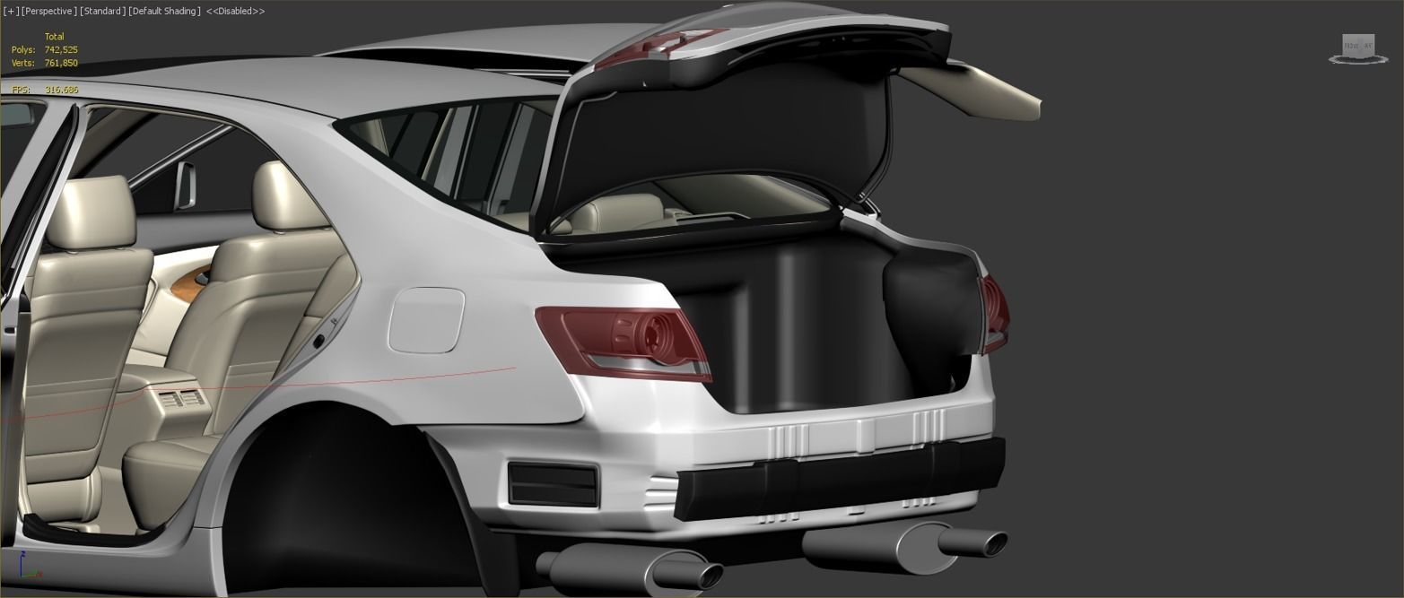 Toyota Aurion 2007 - 2011 with engine and bumpers support 3D model ...
