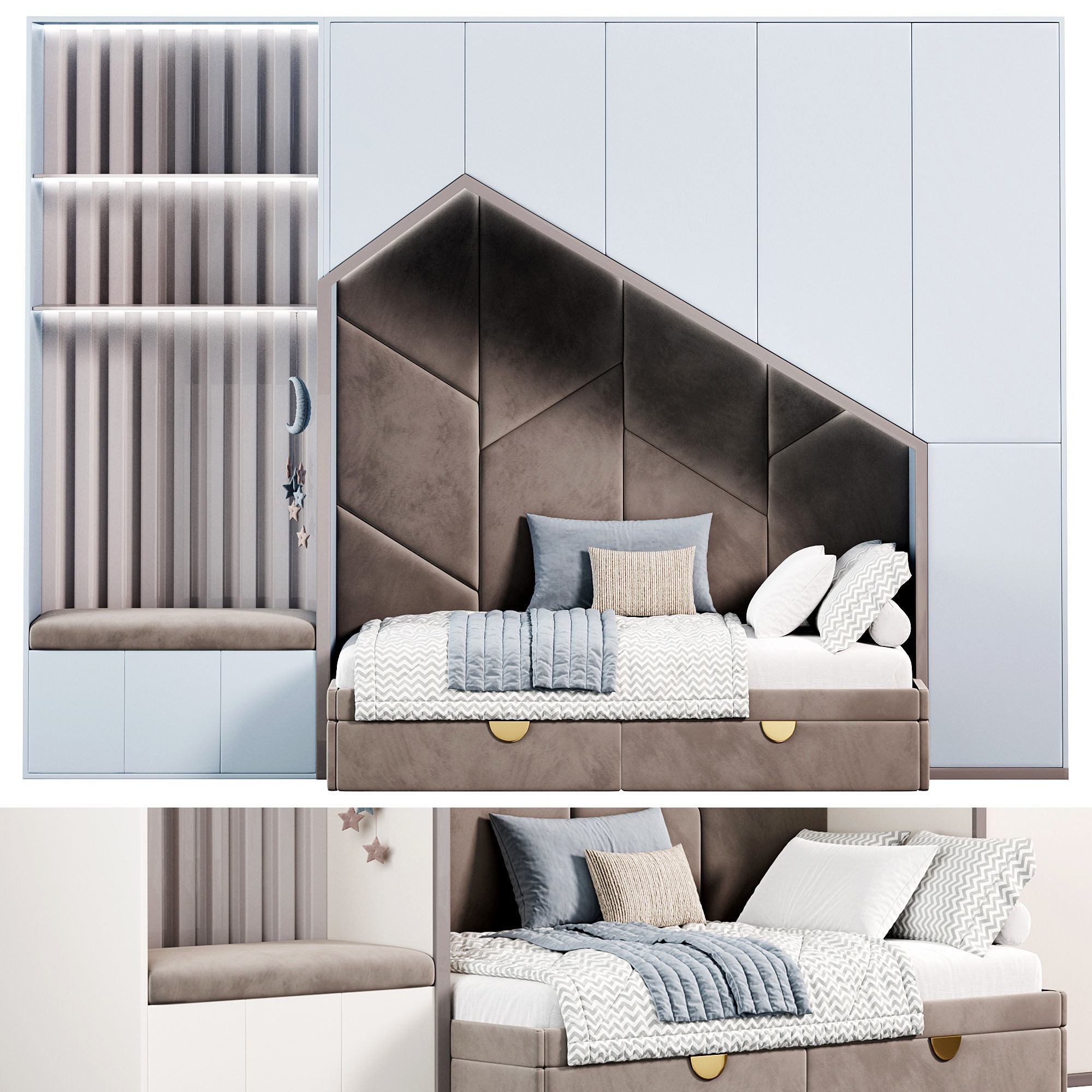 Kids bedroom ideas kids bed 3D model | CGTrader