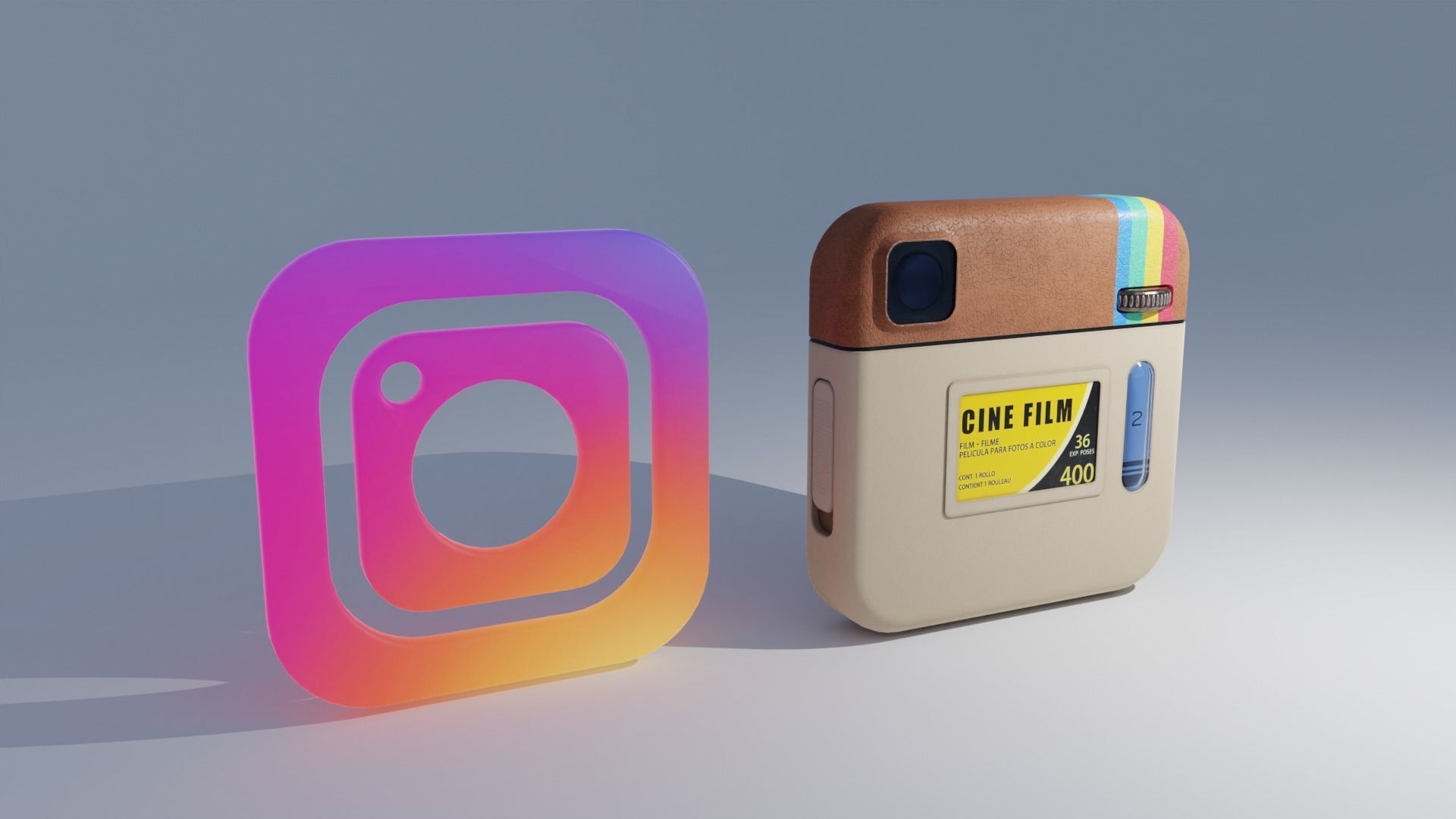 Instagram Logos 4K Textures 3D model | CGTrader