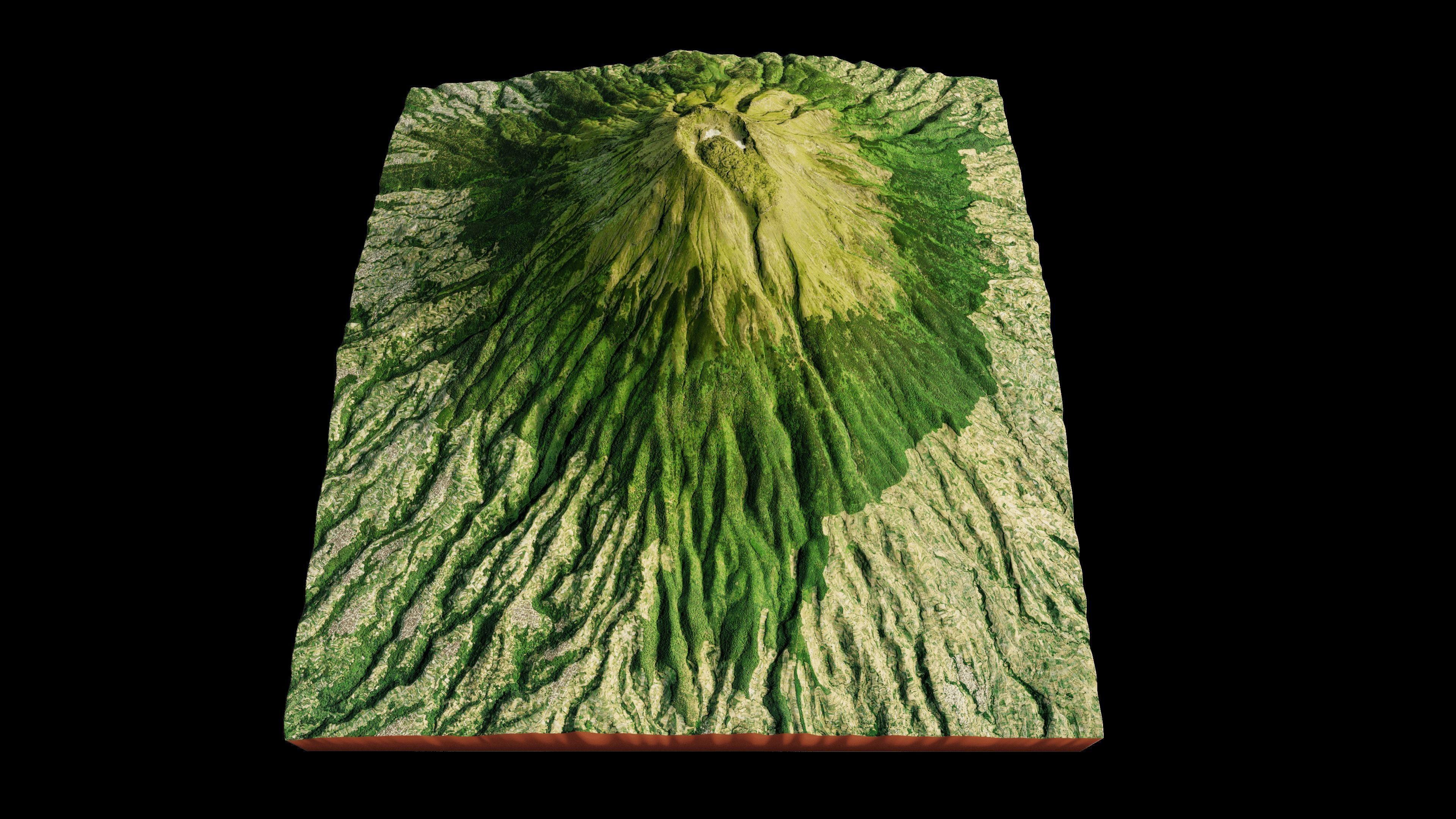 Mount Sumbing 3d model terrain 3D model | CGTrader