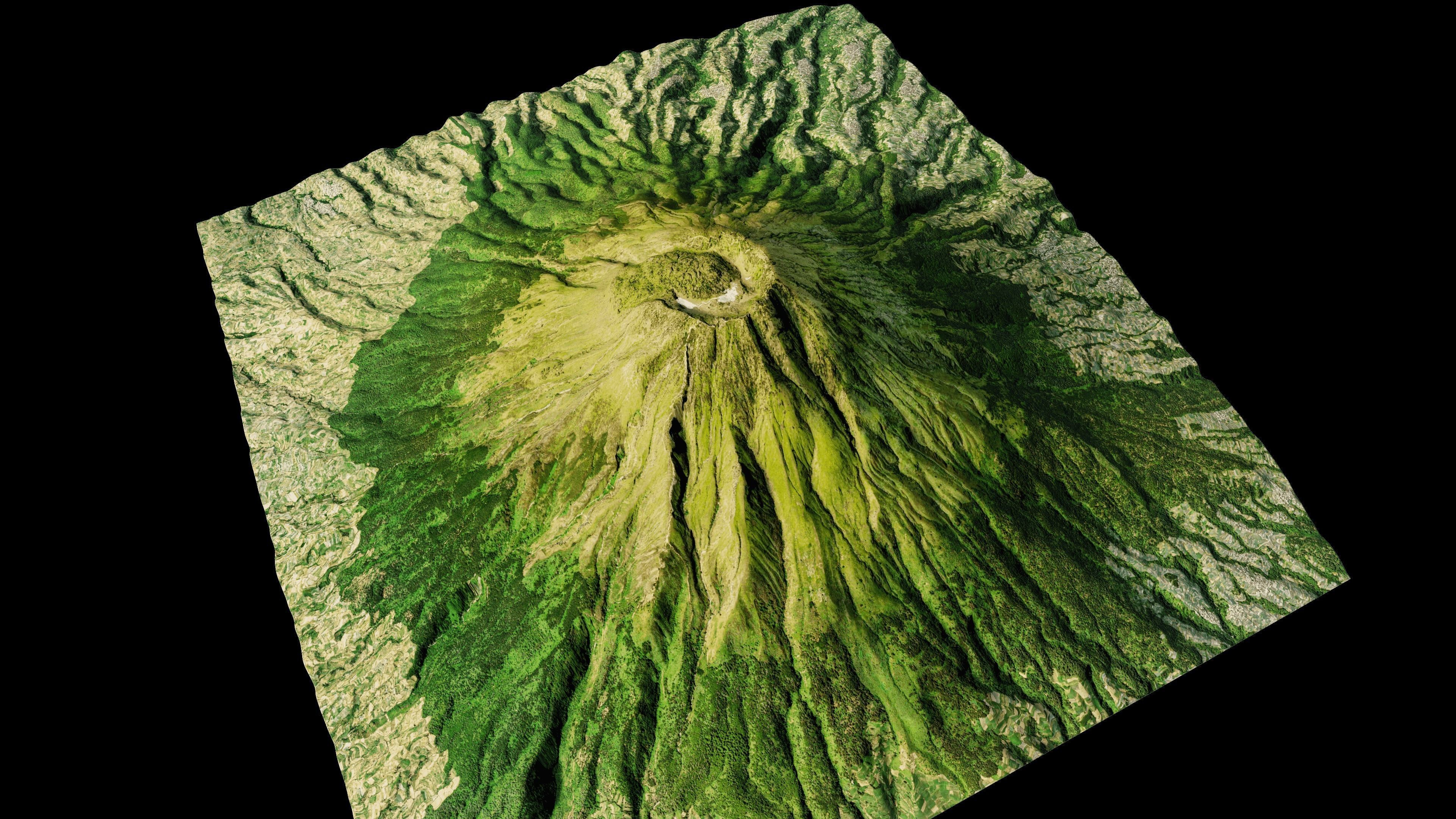 Mount Sumbing 3d model terrain 3D model | CGTrader