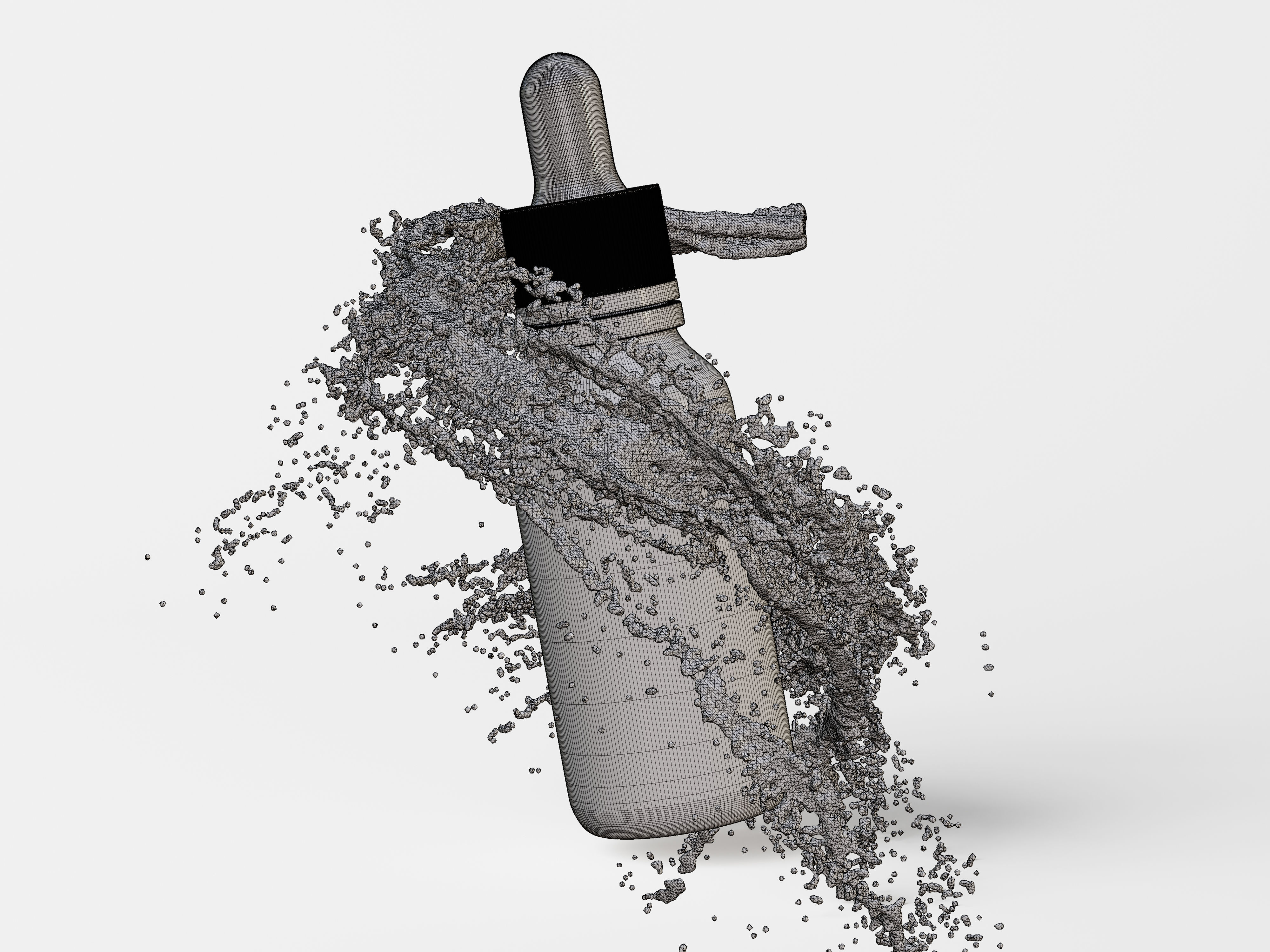 Cosmetic Dropper Bottle with Liquid Splash Low-poly 3D model | CGTrader