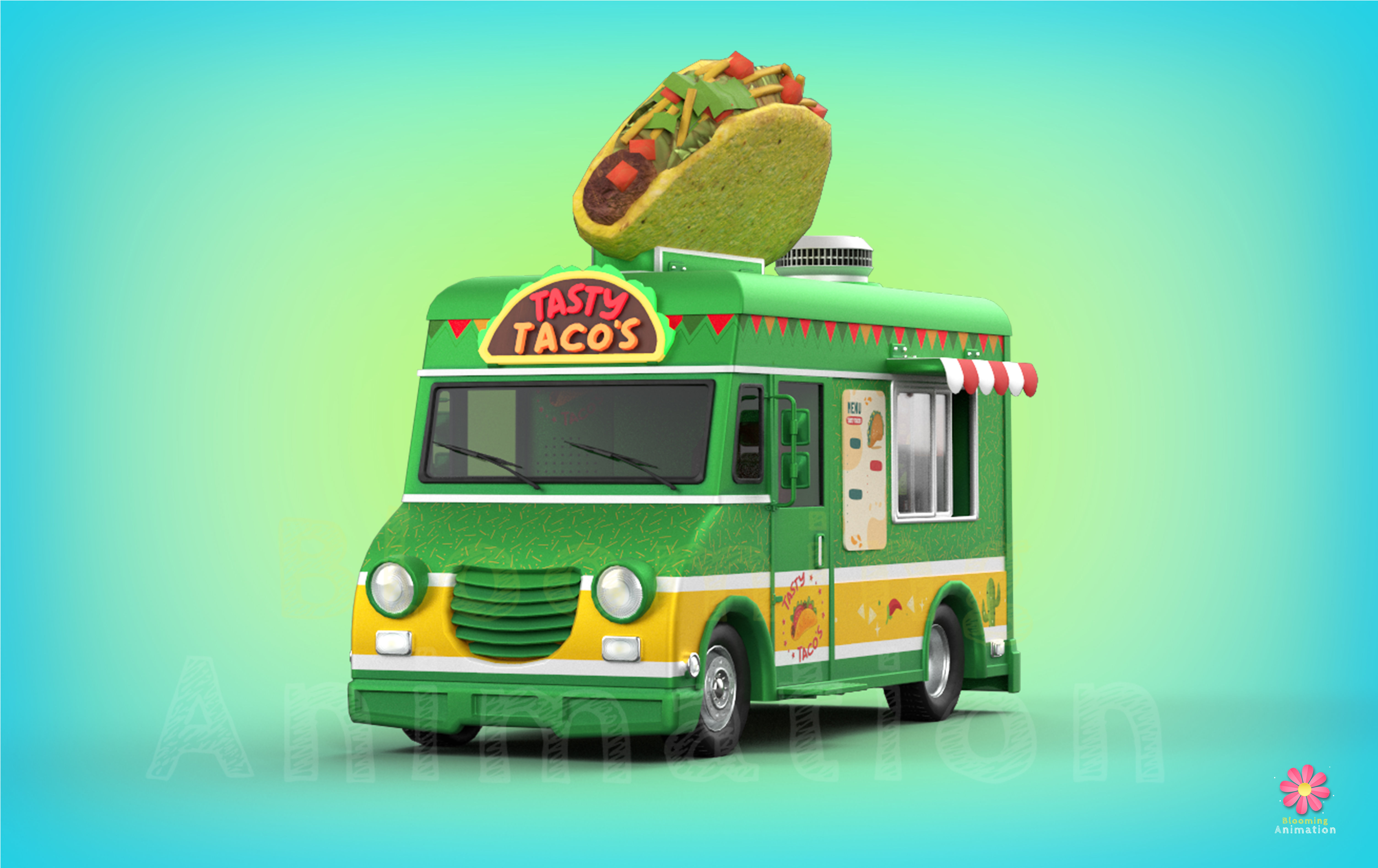 3D model Game Ready Taco Truck with PBR textures VR / AR / low-poly ...