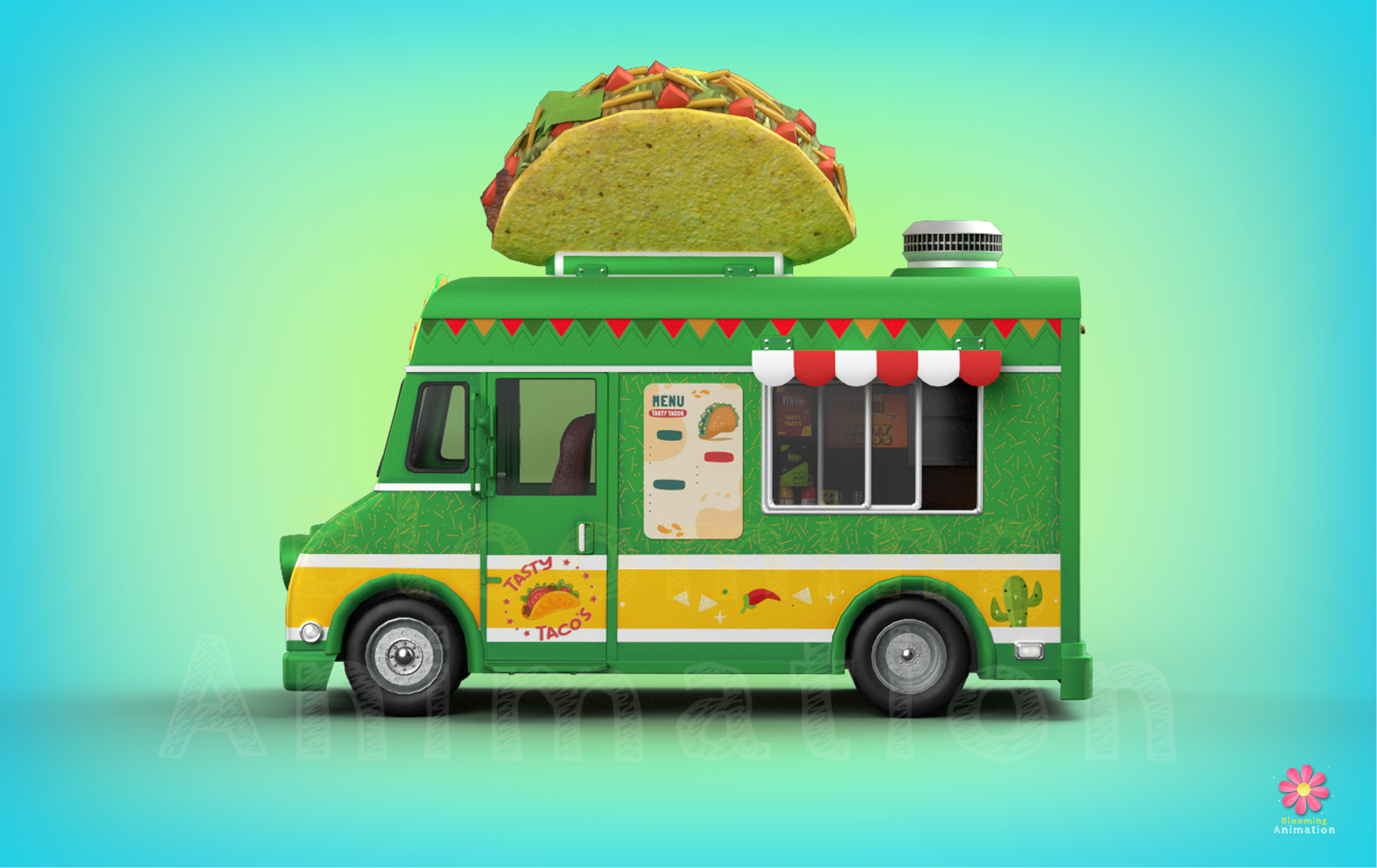 3D model Game Ready Taco Truck with PBR textures VR / AR / low-poly ...