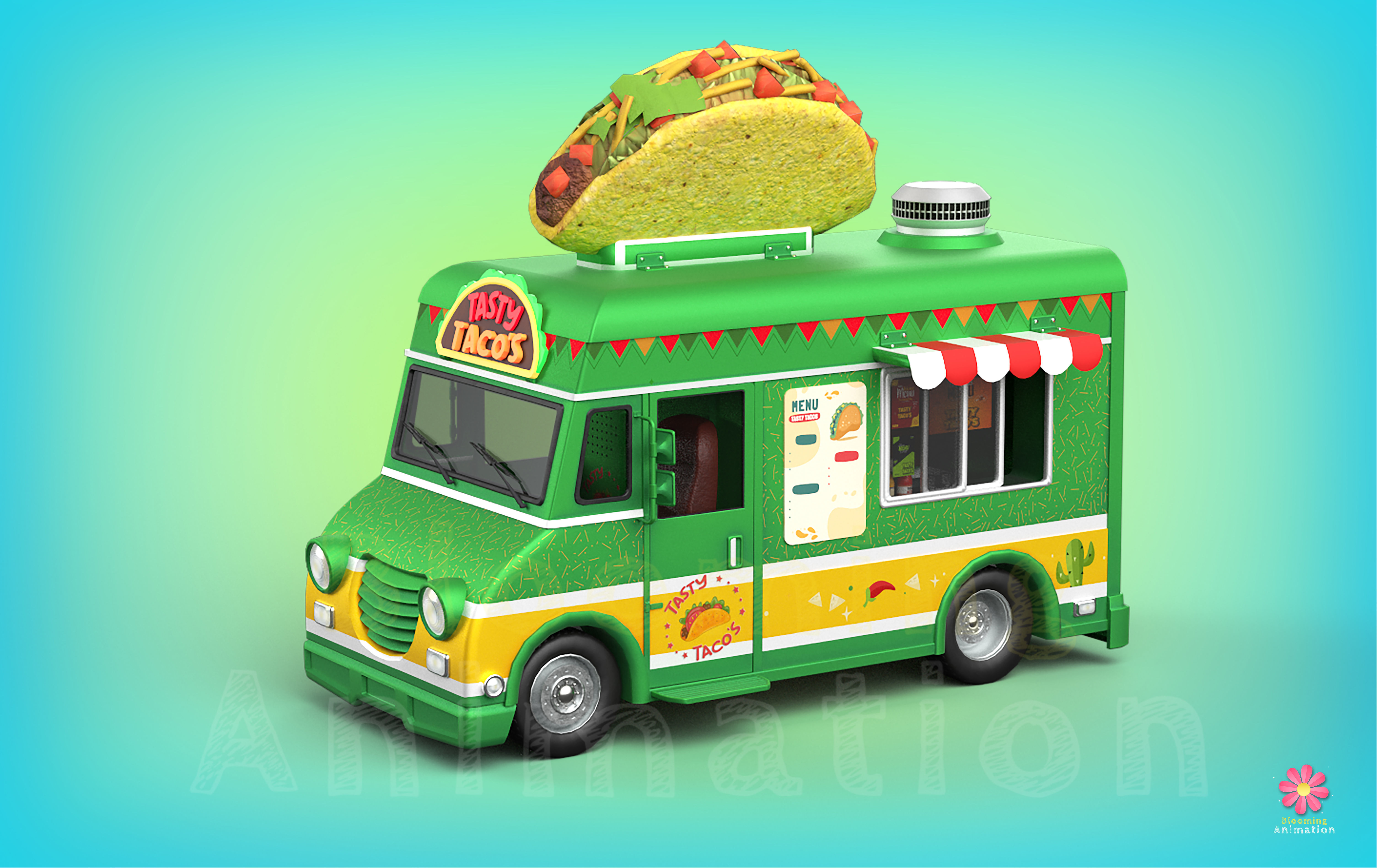 3D model Game Ready Taco Truck with PBR textures VR / AR / low-poly ...