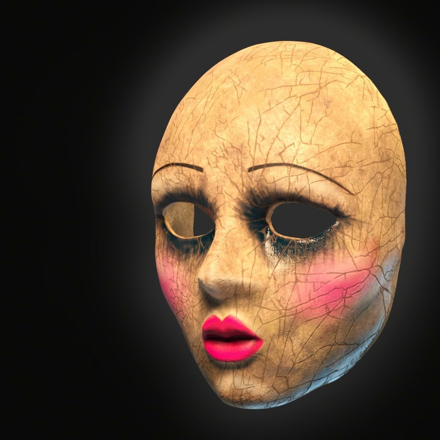 horror doll mask 3D model 3D printable | CGTrader