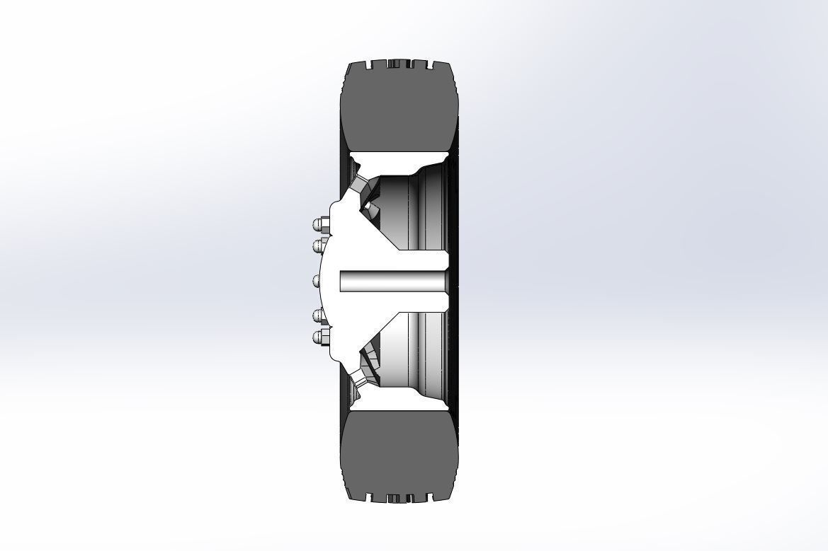 10 Triangular Hole Front wheel of semi truck V3 Scale 1 to 25 3D model ...