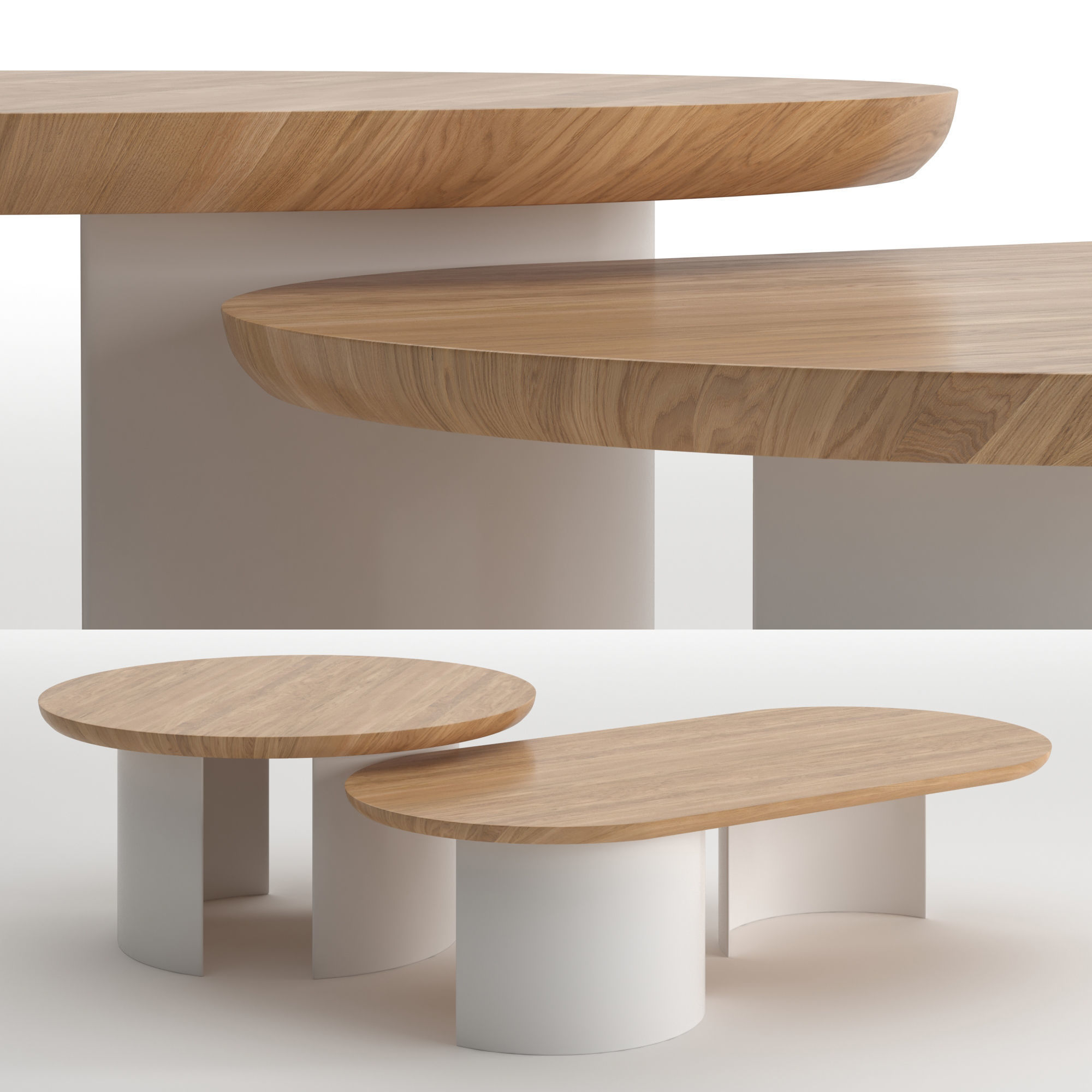 Serra Long Round Coffee Table 3D model | CGTrader