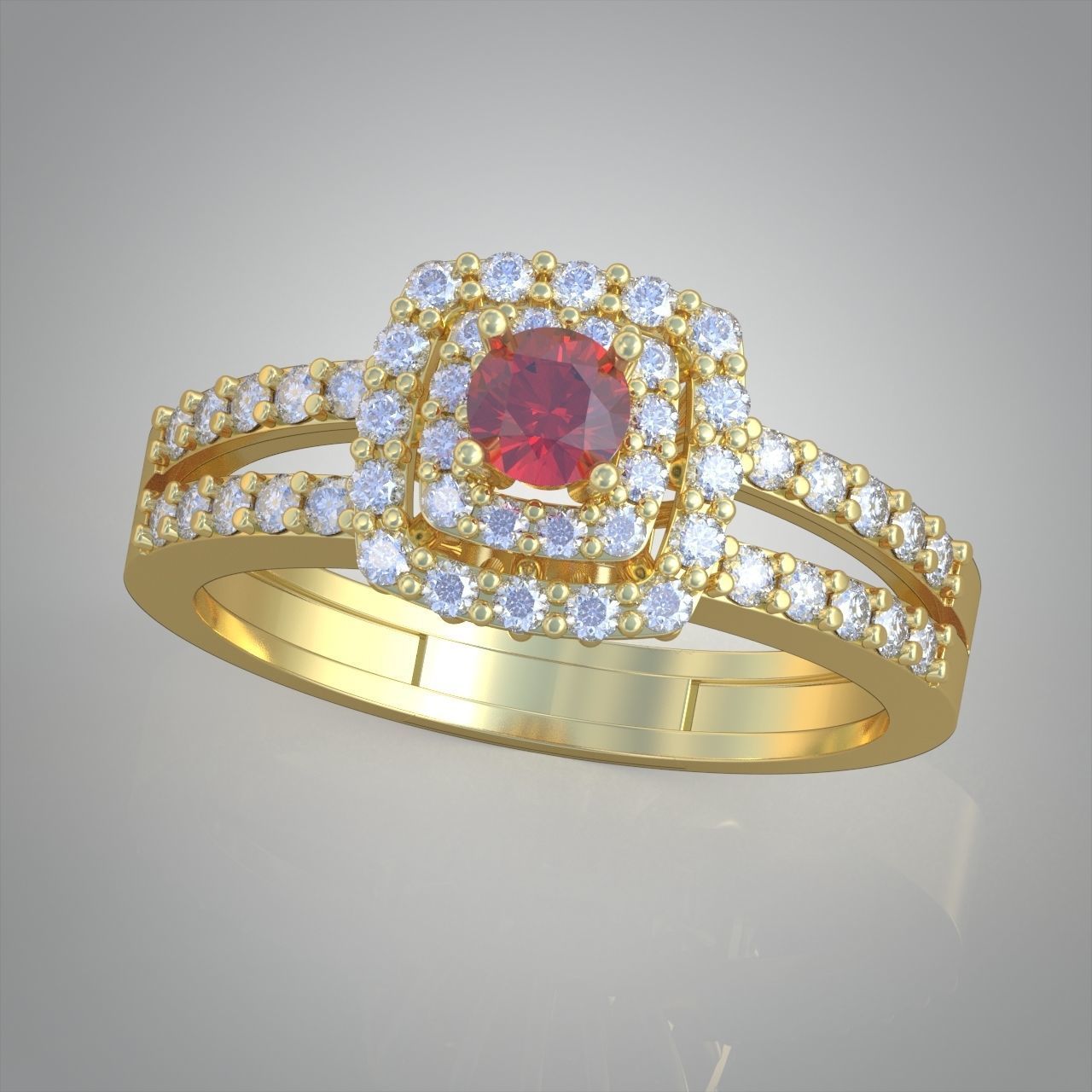 Diamond ring 0383 3D printable model 3D model 3D printable | CGTrader