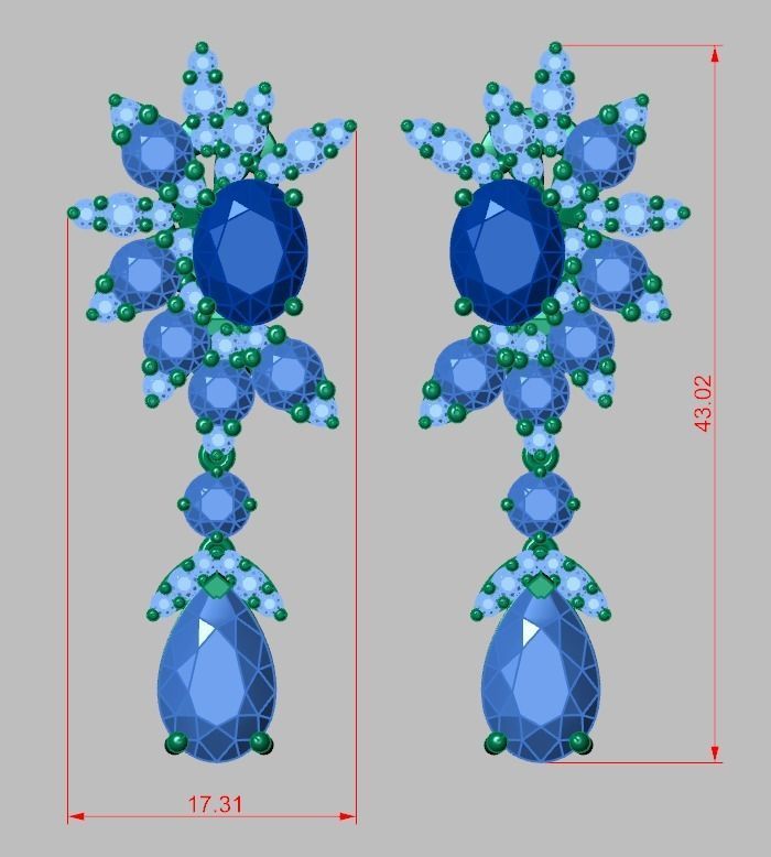 Earring model 0273 3D printable model13 3D model 3D printable | CGTrader