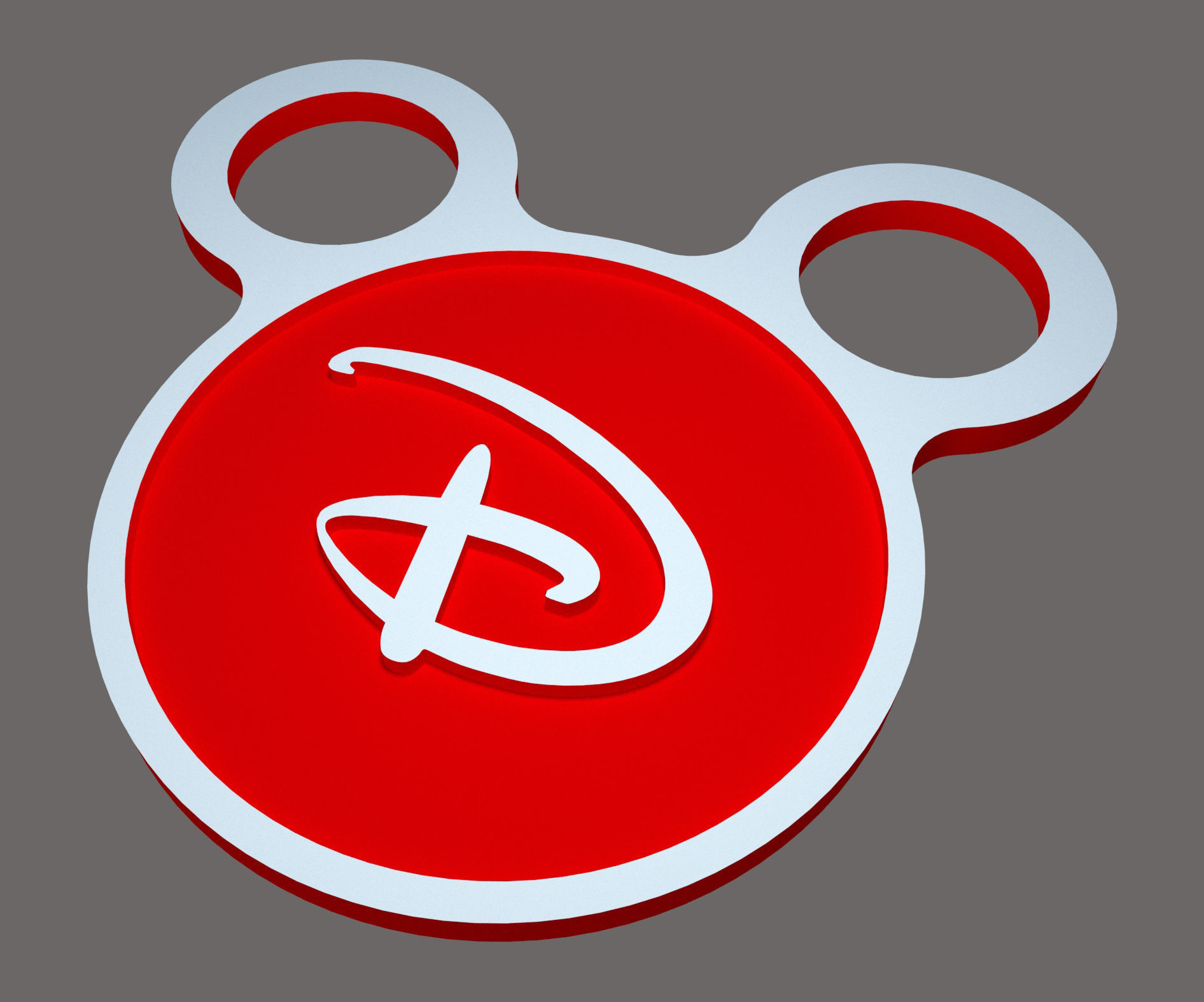 Mickey Mouse Disney Keychain Logo 3D model 3D printable | CGTrader
