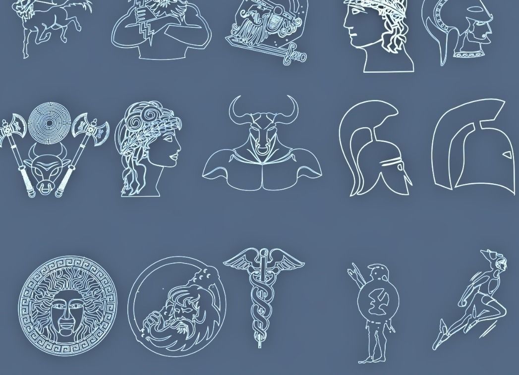 Mythological Greek symbols 3D model | CGTrader