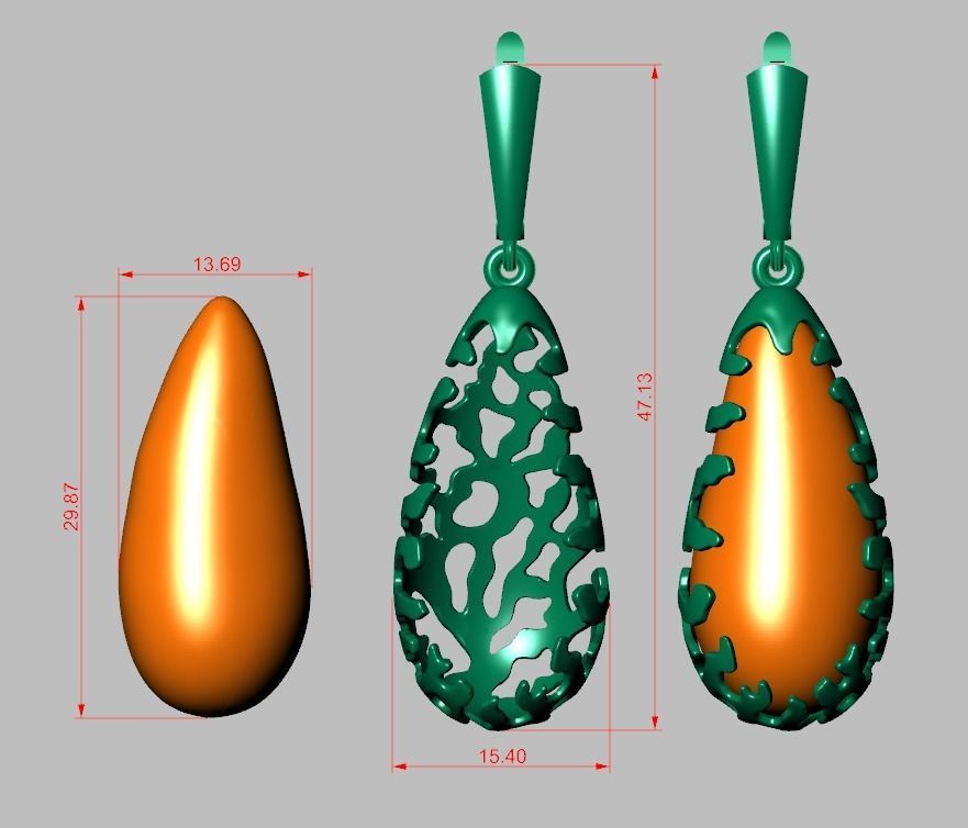 Earring model 0280 3D printable model free 3D model 3D printable | CGTrader