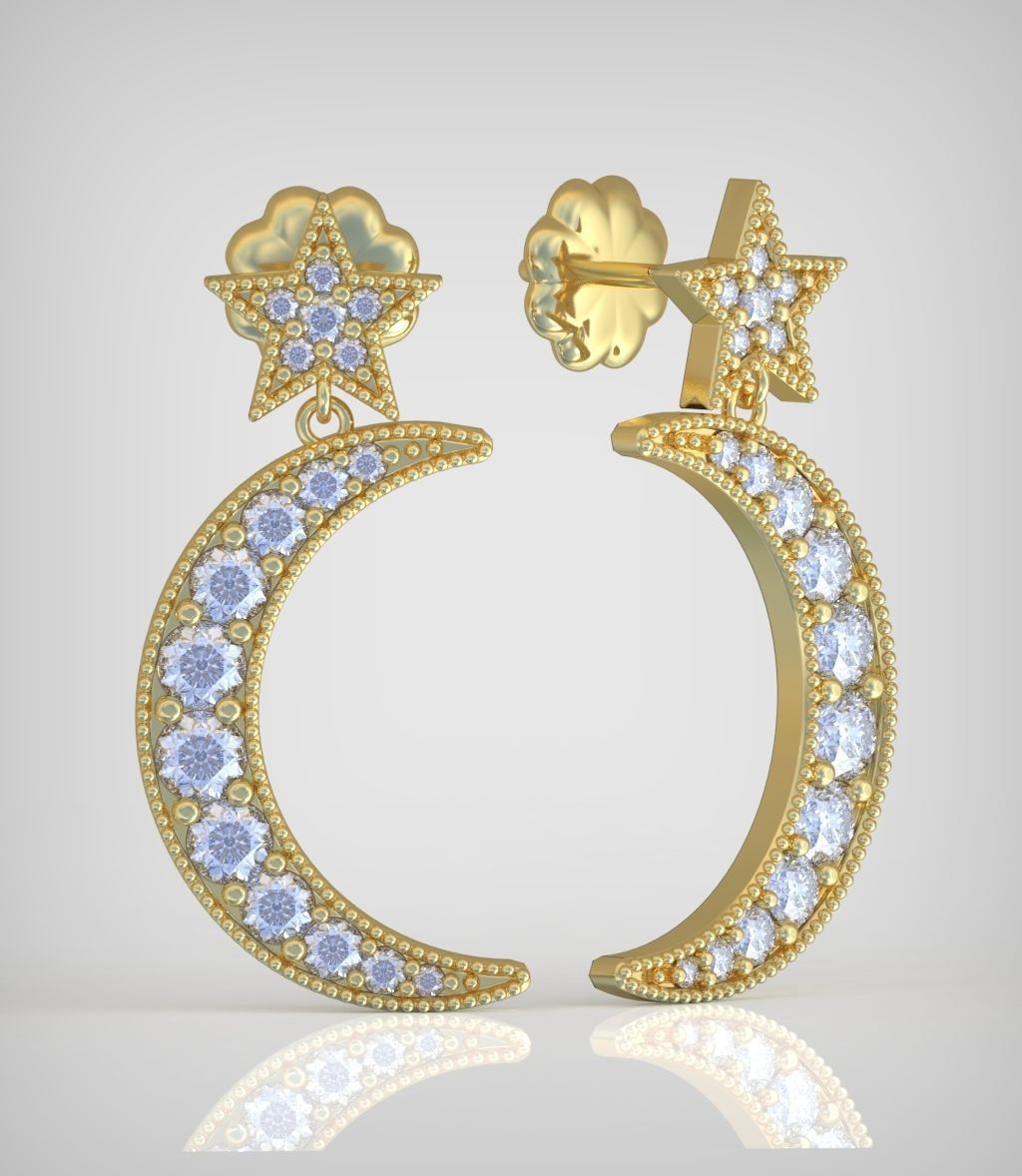 Earring model 0286 3D printable model6 3D model 3D printable | CGTrader