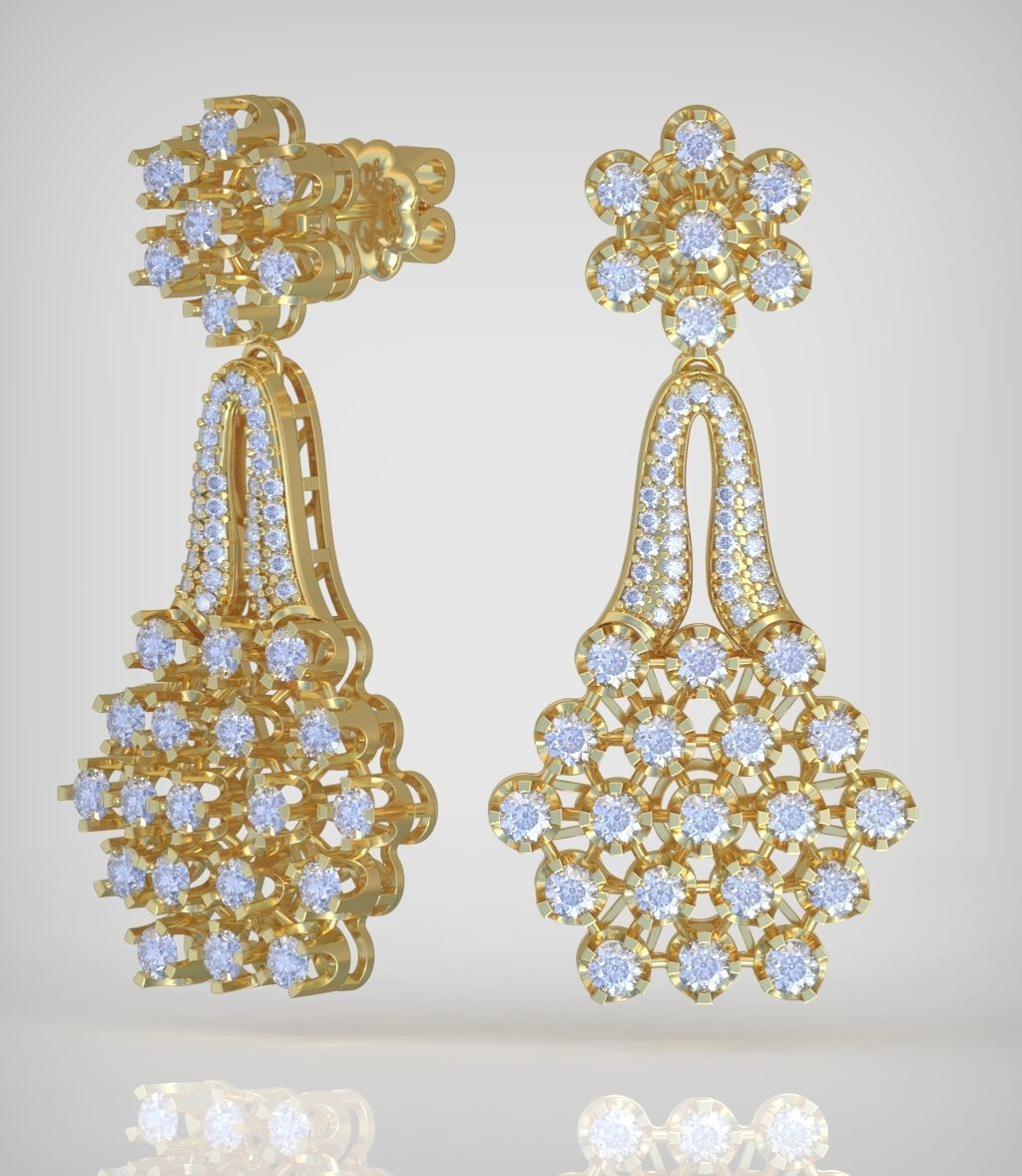 Earring model 0352 3D printable model9 3D model 3D printable | CGTrader