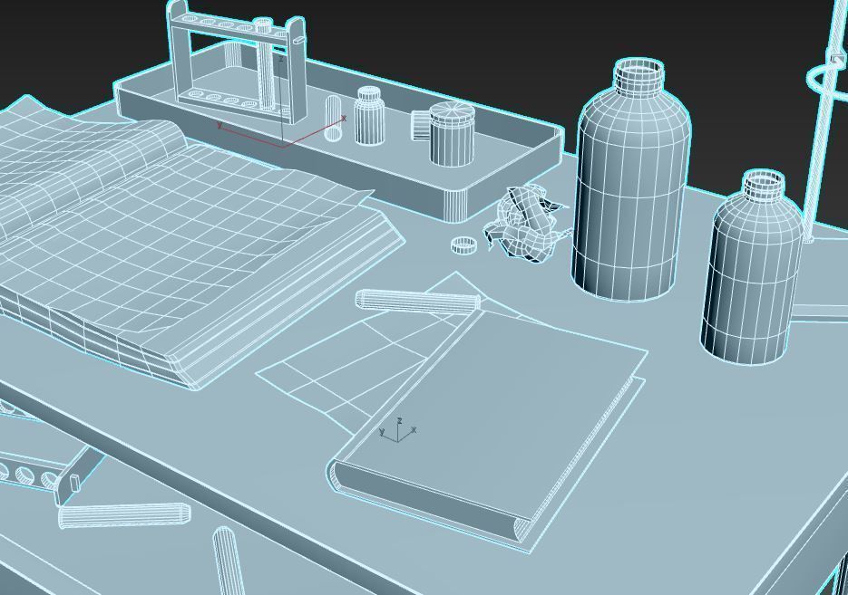 Abandoned Laboratory Table And Equipments 3D model | CGTrader