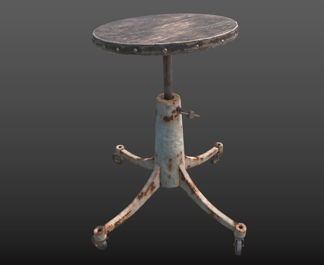 Old Rusted Stool 3D model | CGTrader