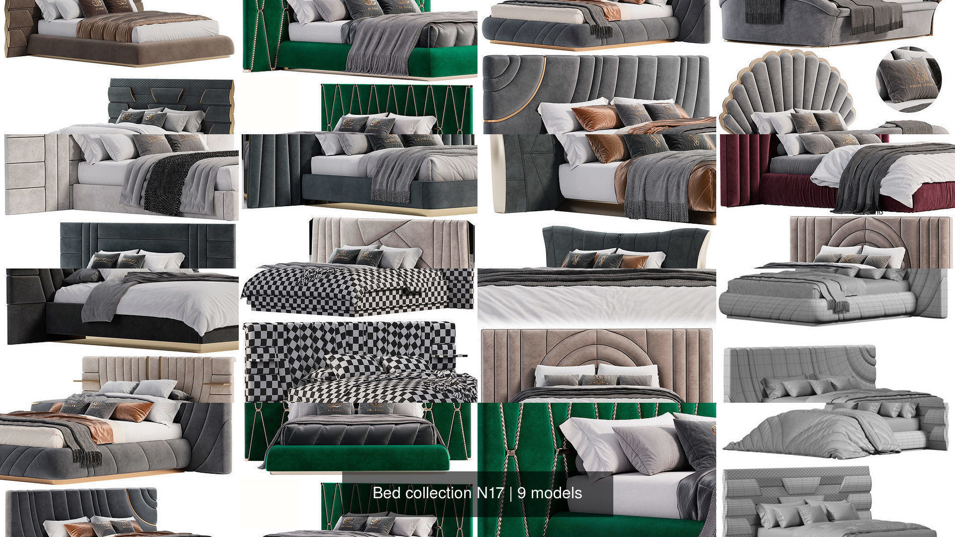 Bed collection N17 | CGTrader