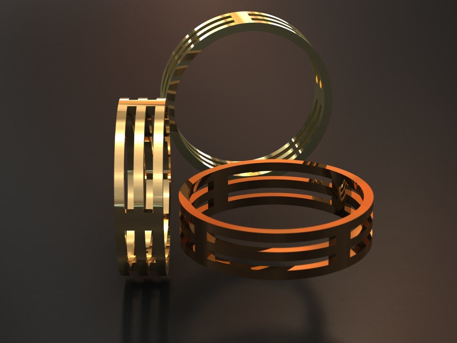 Triple Arc Ring 3D model 3D printable | CGTrader
