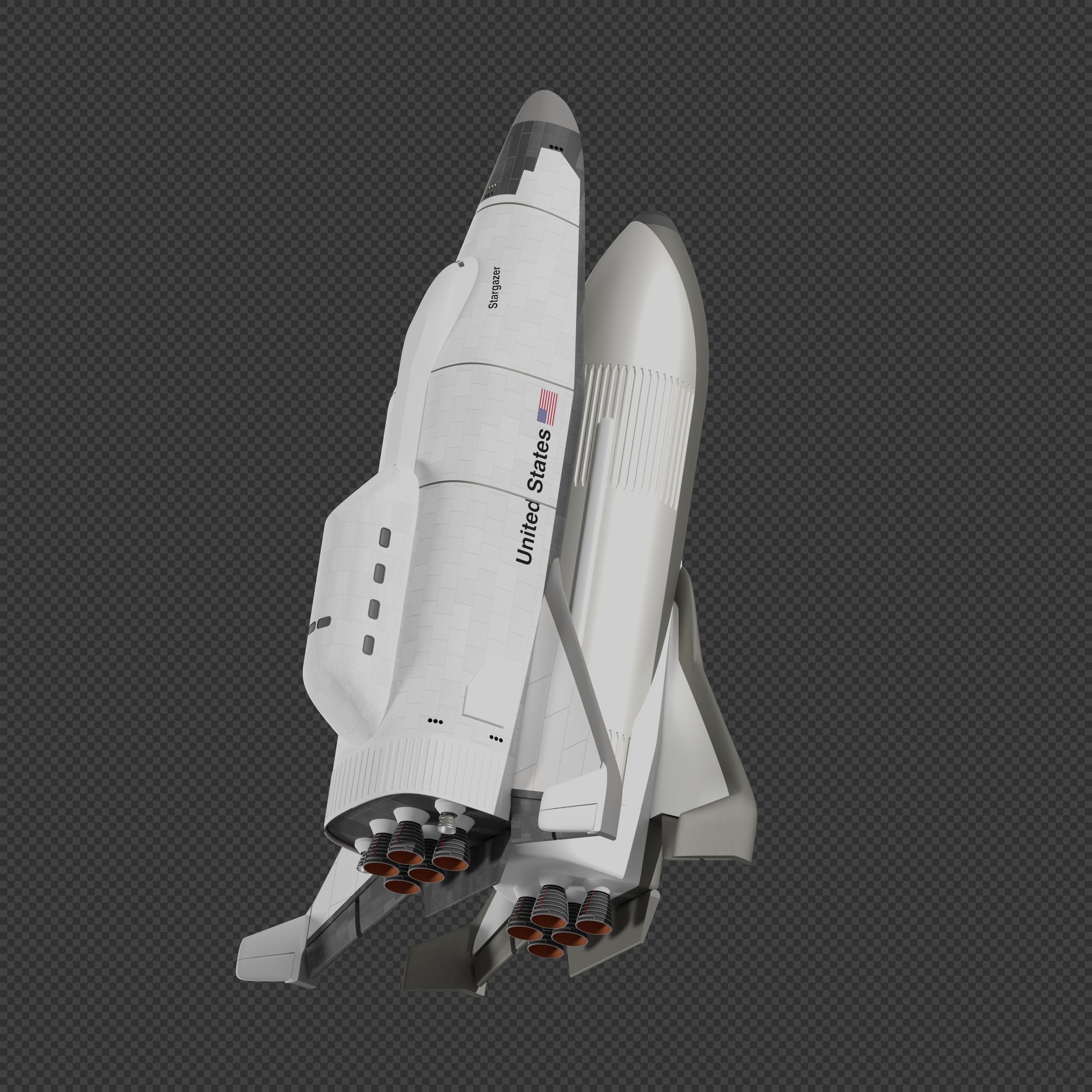 Shuttle-II Advanced Manned Launch System 3D model | CGTrader