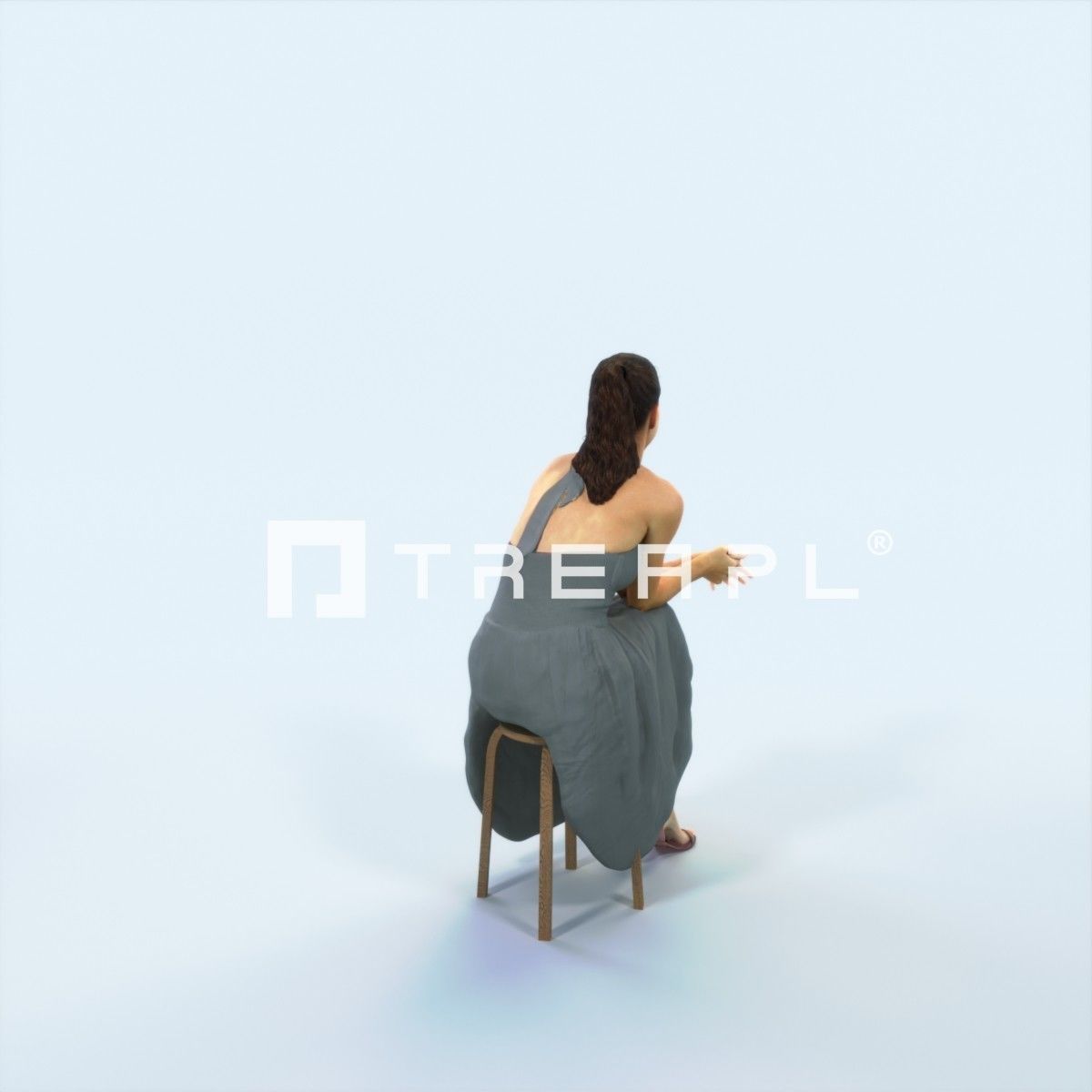 3D model Mirage 03C Listening Summer Sitting Casual Woman VR / AR / low ...
