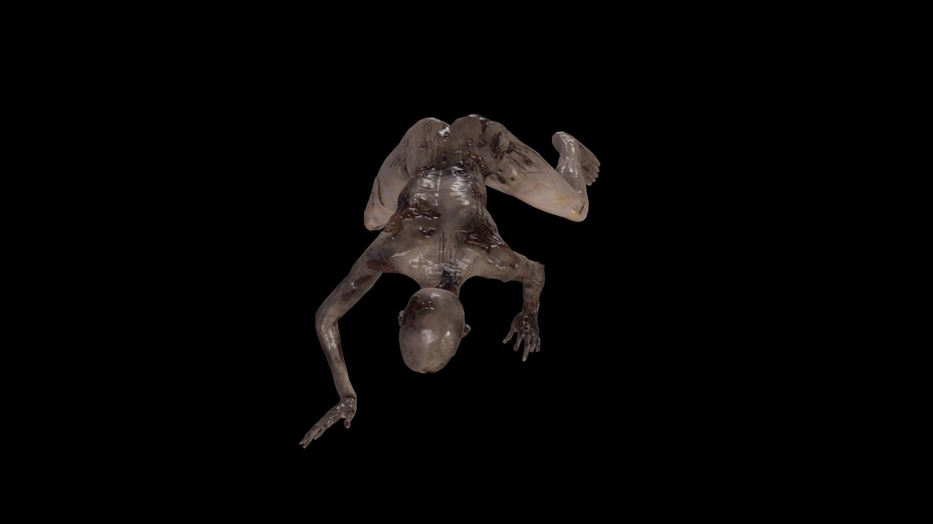 3D model Zombies with running on all fours Crawl animation Low poly PBR ...