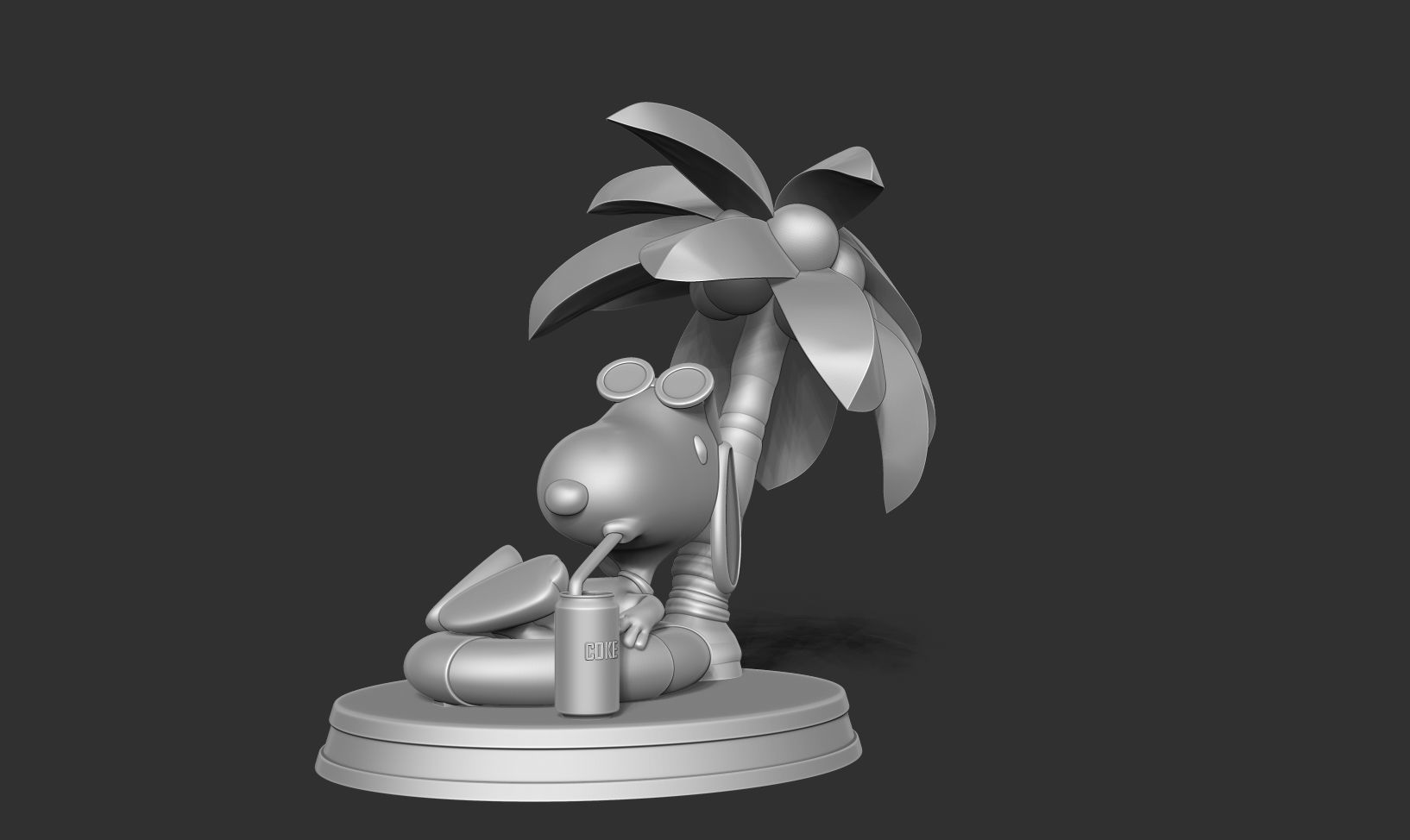 Snoopy at the beach free 3D model 3D printable | CGTrader