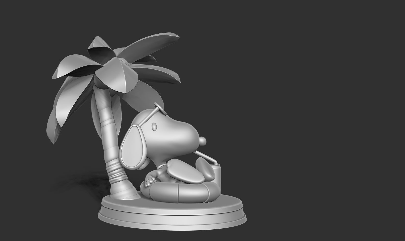 Snoopy at the beach free 3D model 3D printable | CGTrader