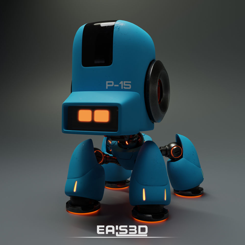 Cute Spider Robot Blue 3D model rigged | CGTrader