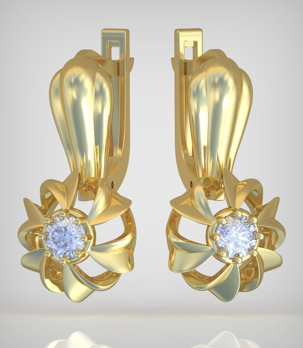 Earring model 0354-2 3D printable mode11 3D model 3D printable | CGTrader