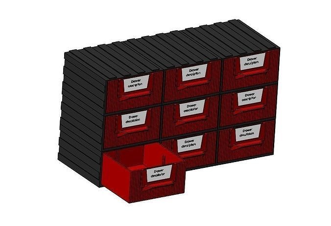 Modular drawers for electronic parts and etc 3D model | CGTrader