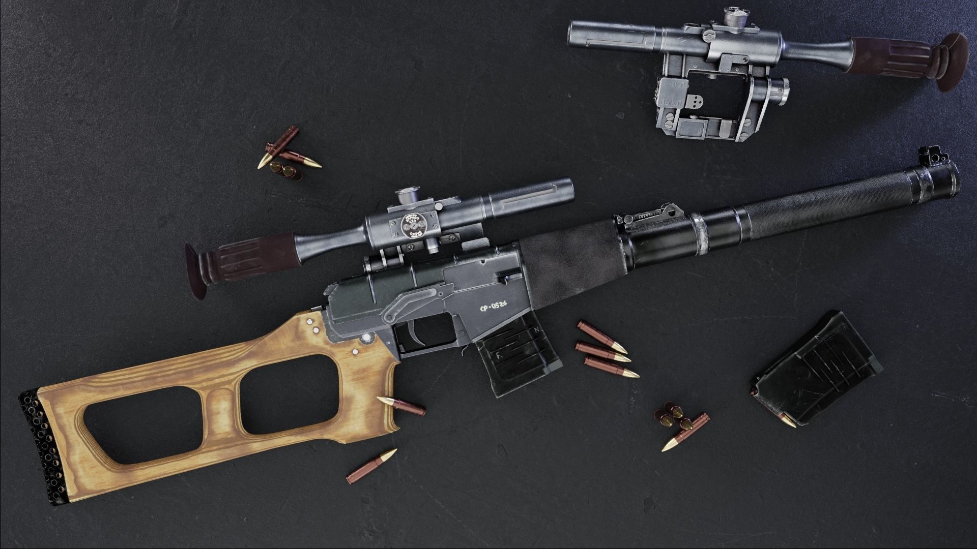 Realistic VSS Vintorez Soviet Silent Sniper Rifle 3D model | CGTrader