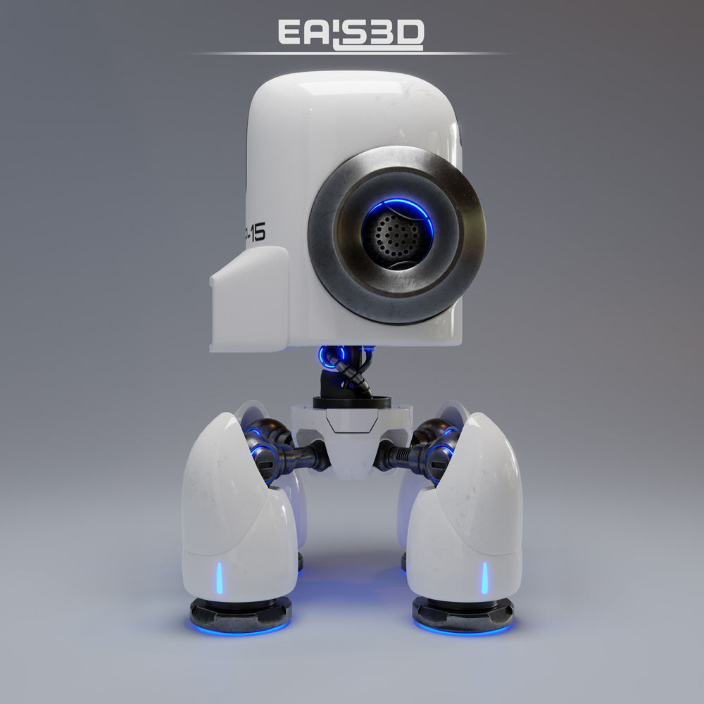 Cute Spider Robot White 3D model rigged | CGTrader