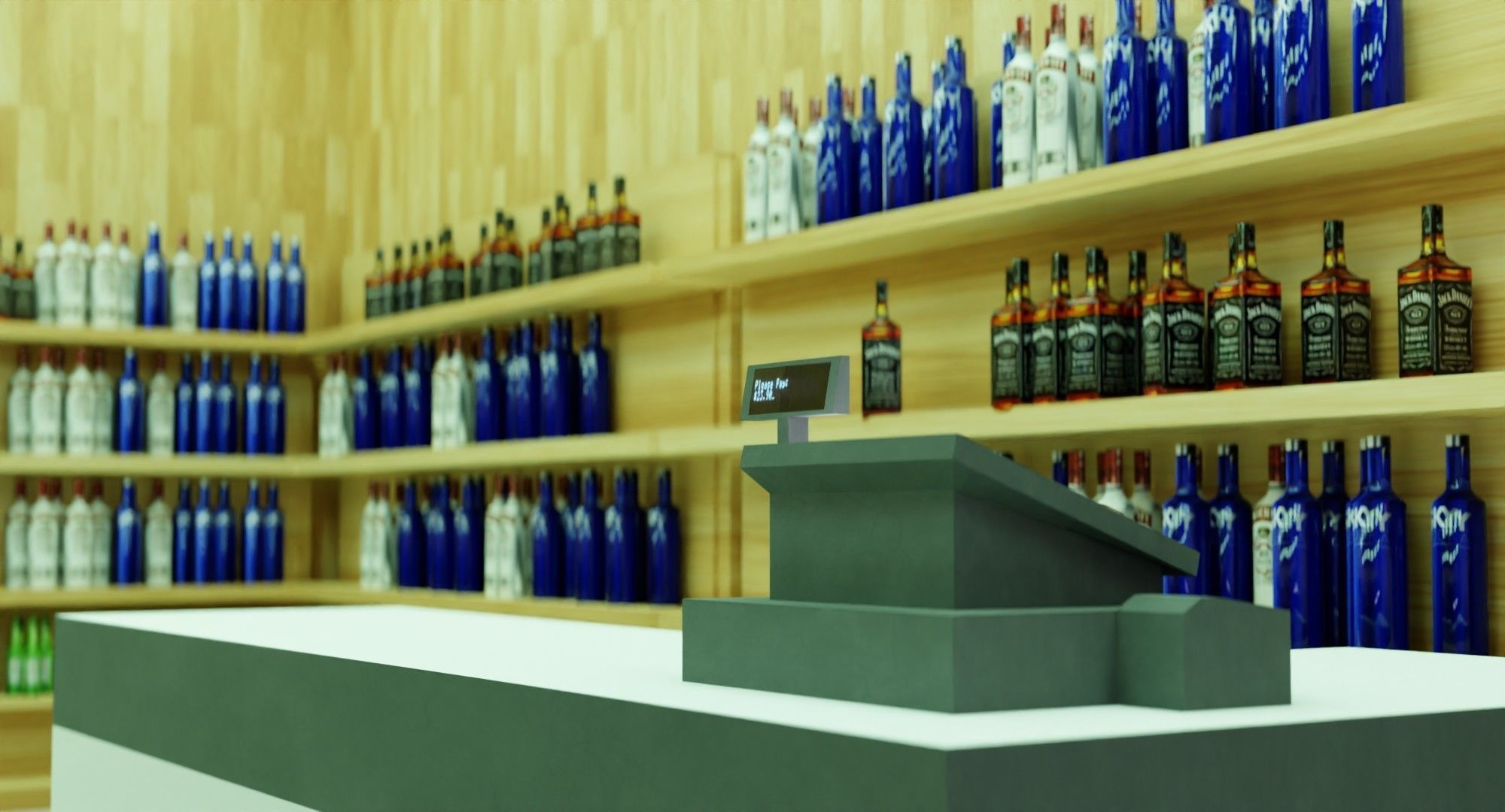 3D model Low Poly Liquor Store Interior VR / AR / low-poly | CGTrader