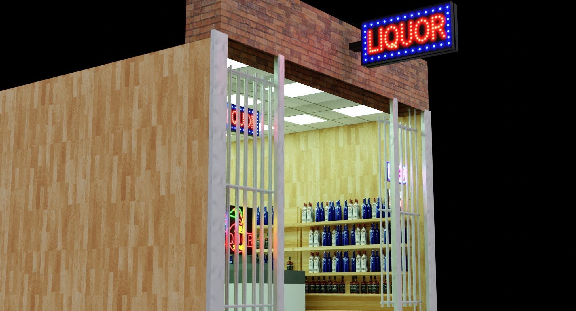 3D model Low Poly Liquor Store Interior VR / AR / low-poly | CGTrader