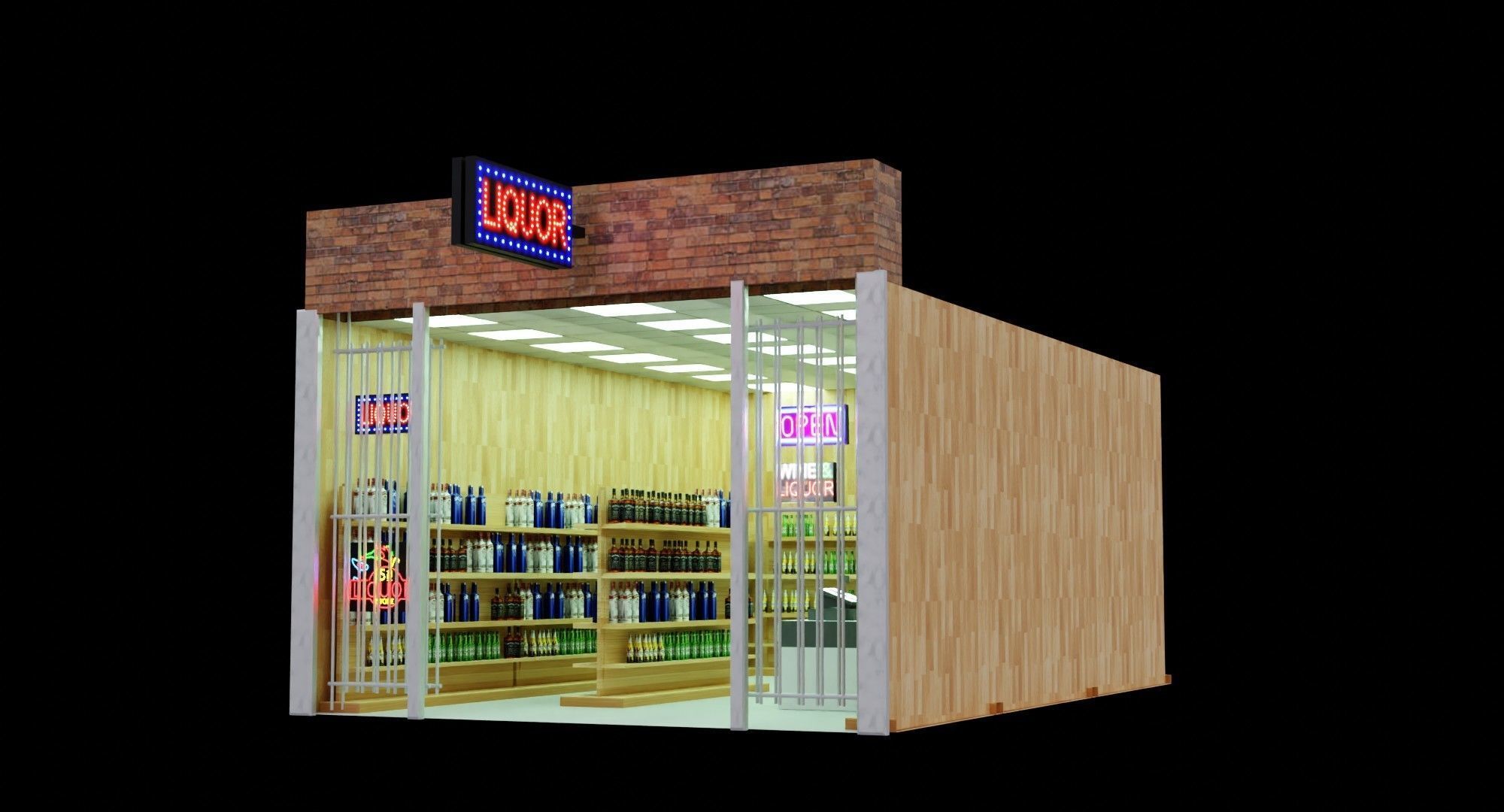 3D model Low Poly Liquor Store Interior VR / AR / low-poly | CGTrader