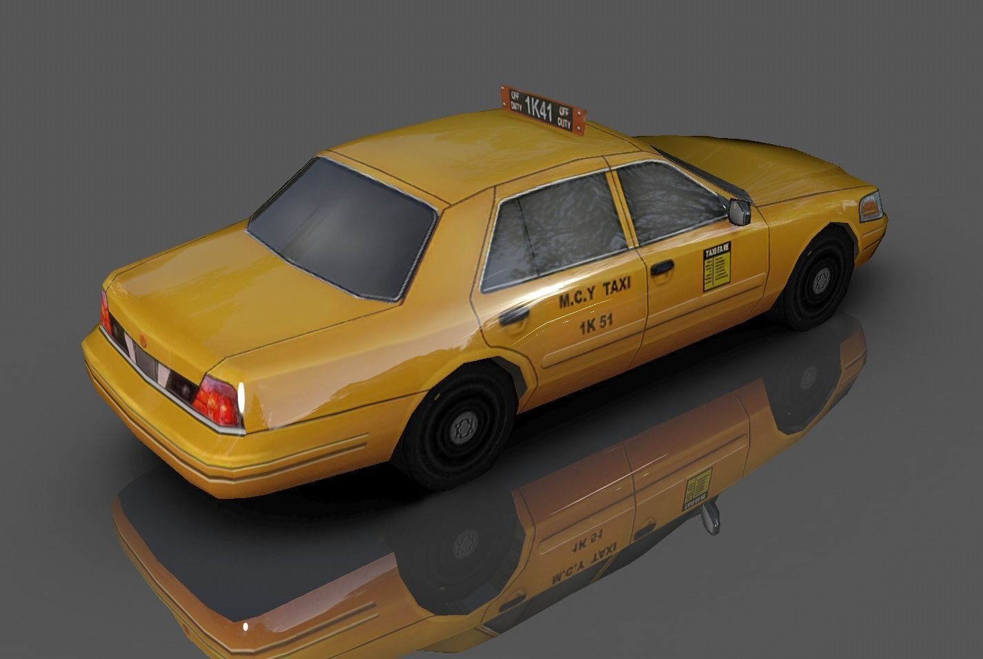 3D model Taxi Low-poly 3D model Game Ready New Asset VR / AR / low-poly ...