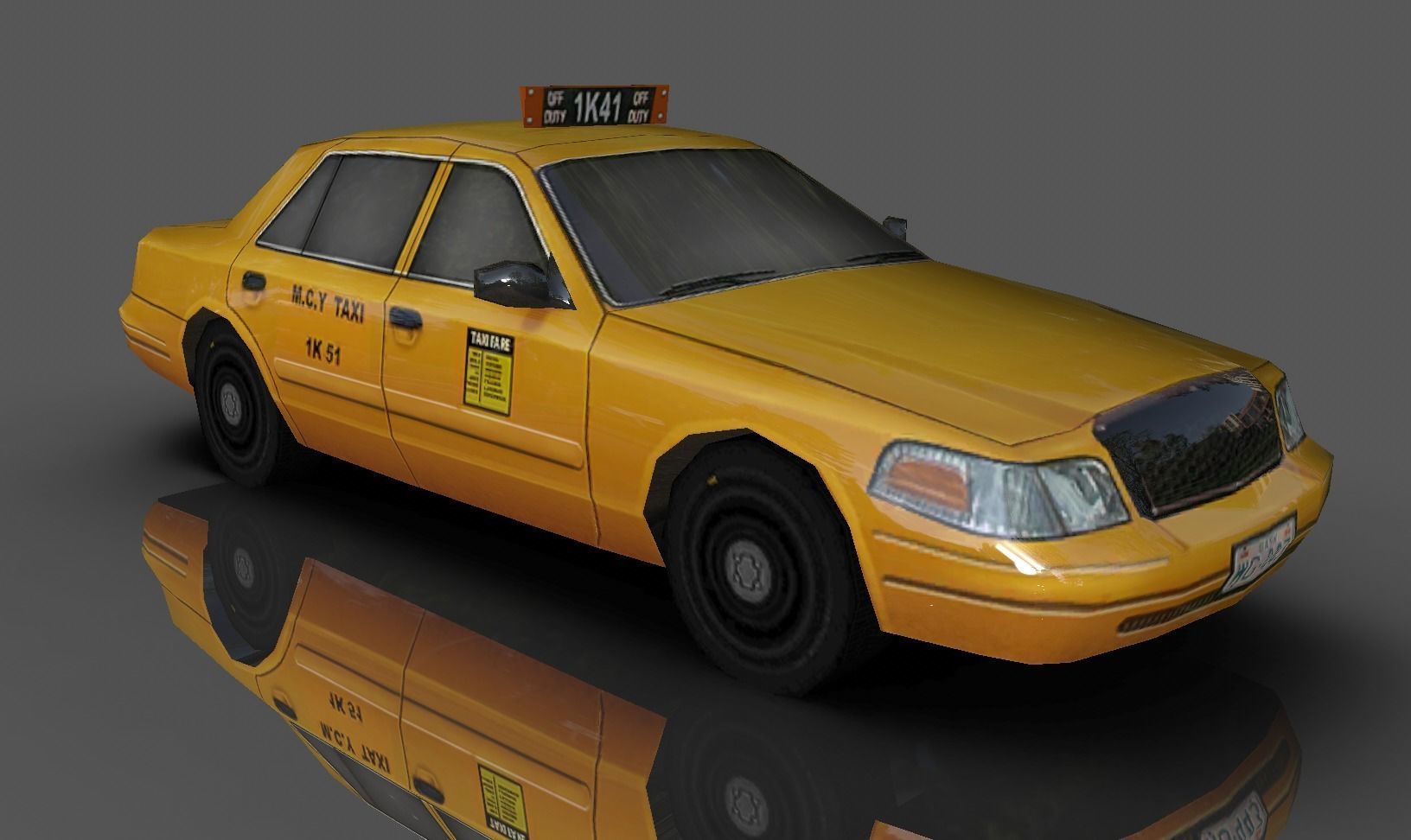3D model Taxi Low-poly 3D model Game Ready New Asset VR / AR / low-poly ...
