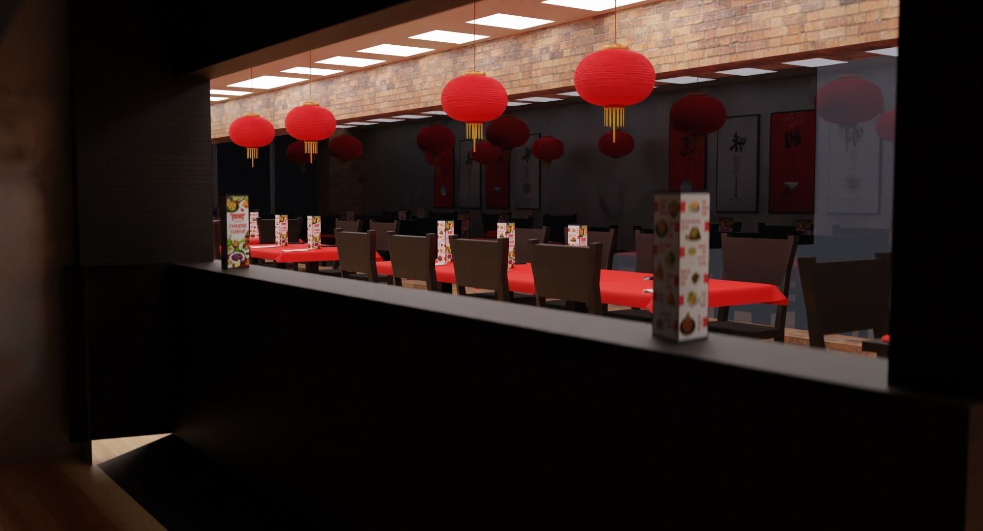 3D model Low Poly Chinese Restaurant Interior VR / AR / low-poly | CGTrader