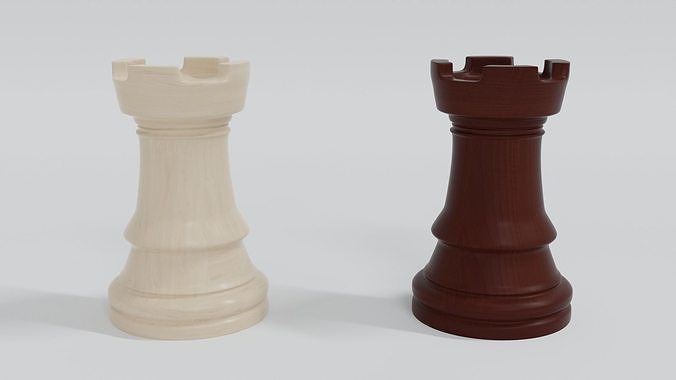 3D model Rooks Wooden Chess Pieces VR / AR / low-poly | CGTrader