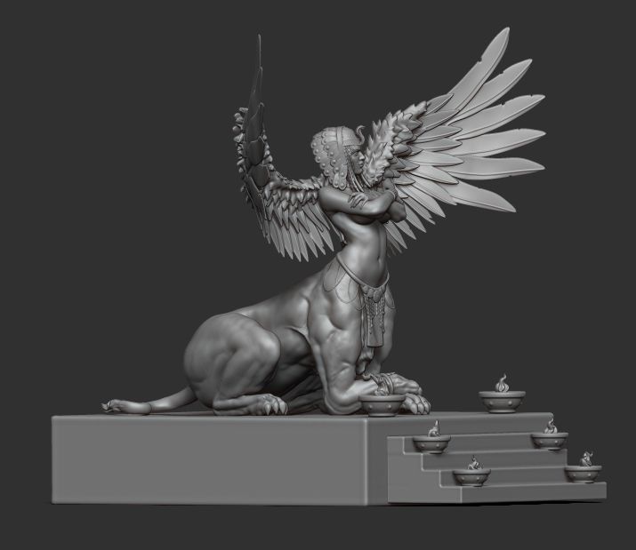 Egyptian woman - sphinx 3D model | CGTrader